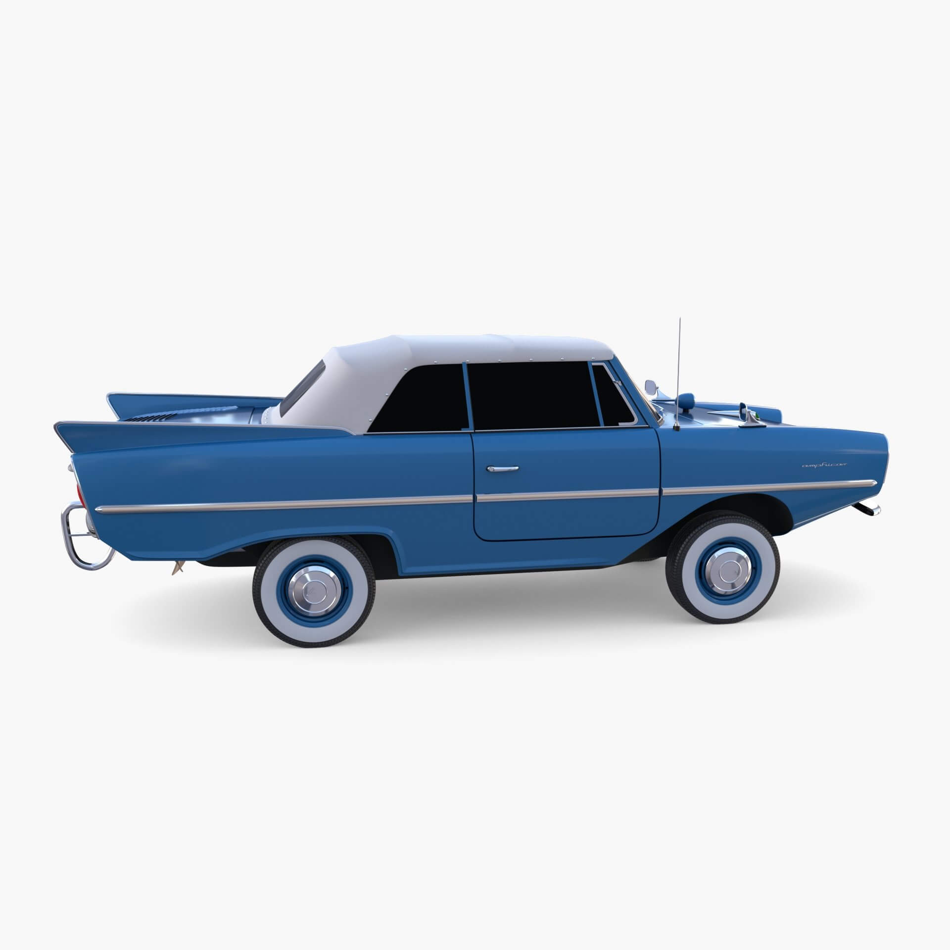 Amphicar 770 Blue Top Up - 3D Model by dragosburian