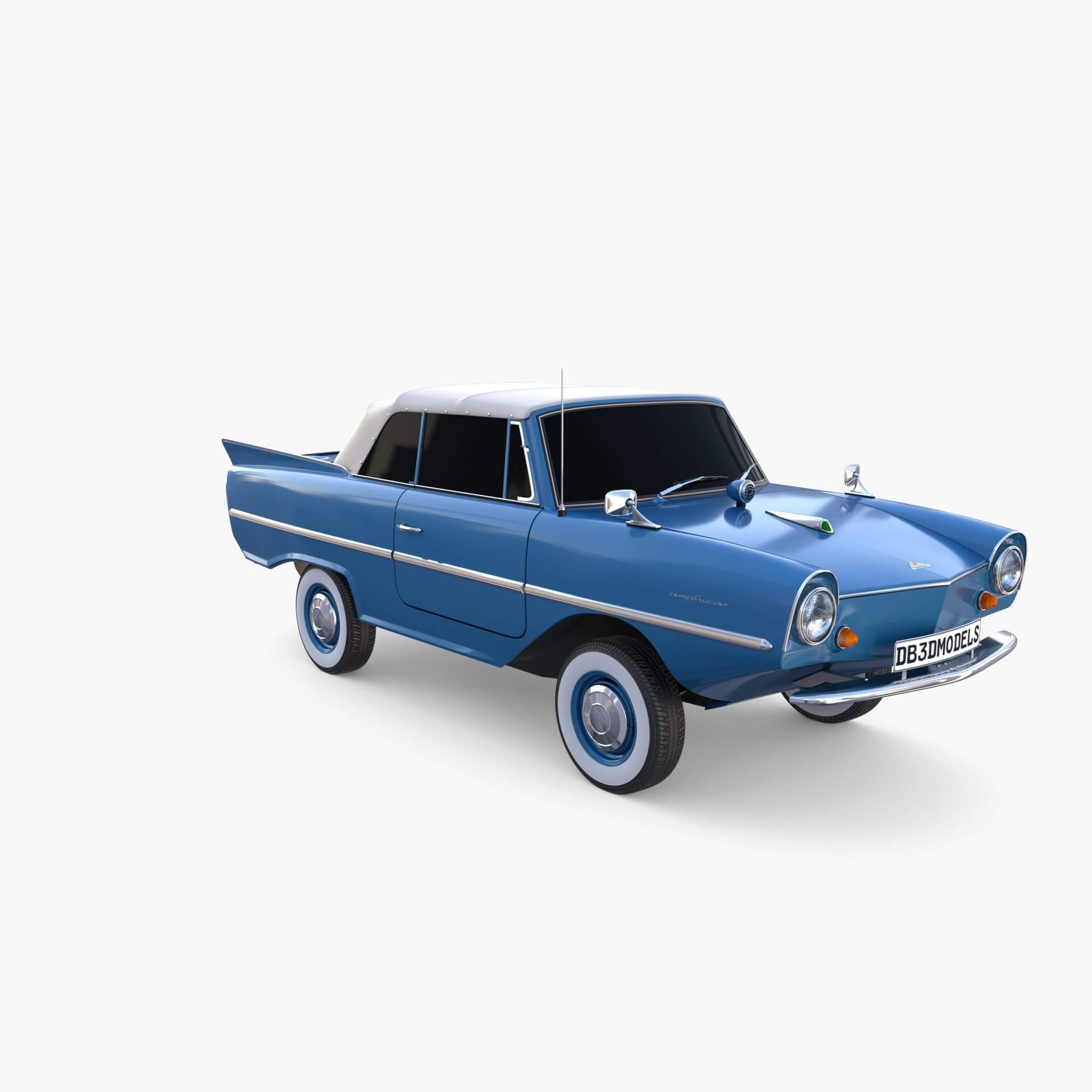 Amphicar 770 Blue Top Up - 3D Model by dragosburian