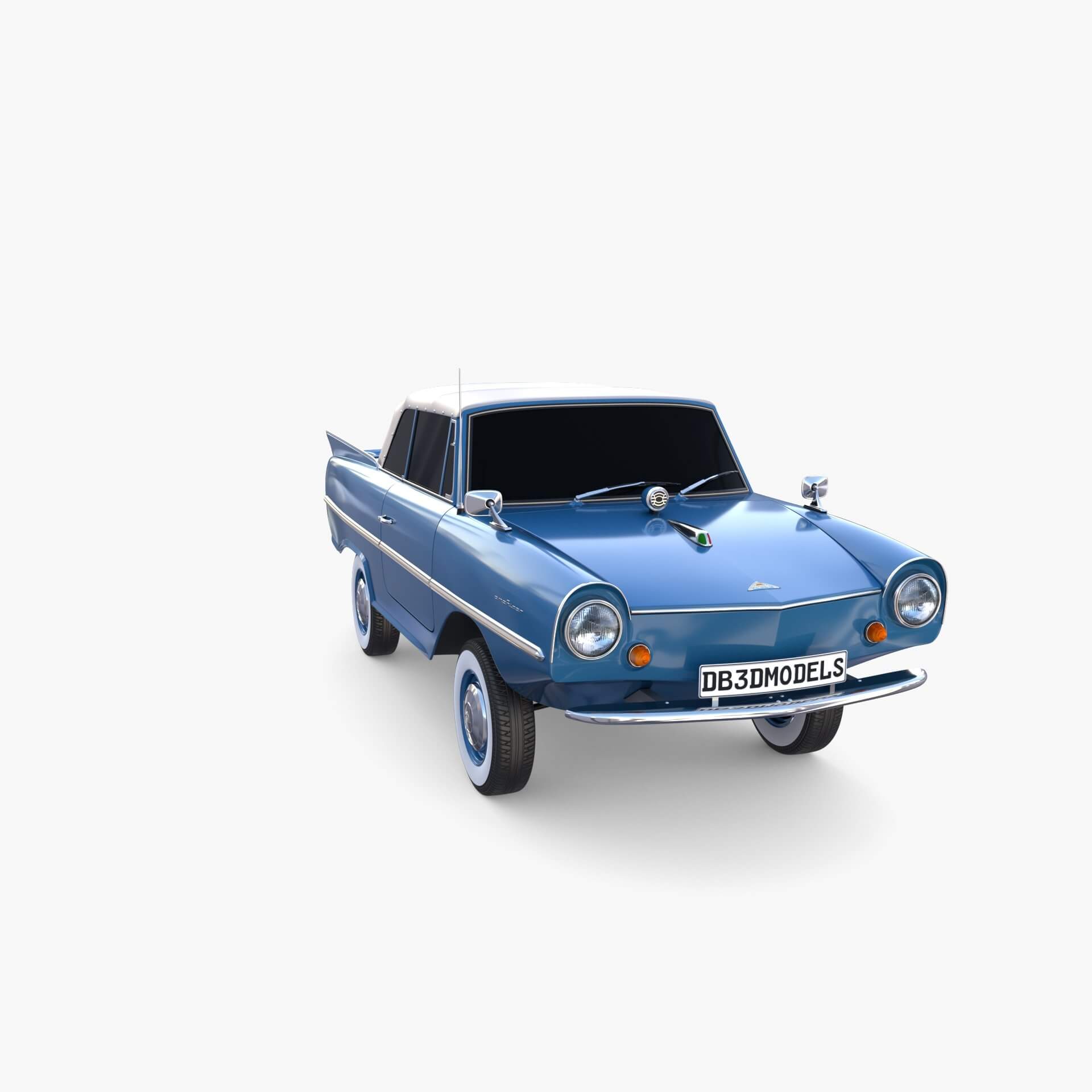 Amphicar 770 Blue Top Up - 3D Model by dragosburian