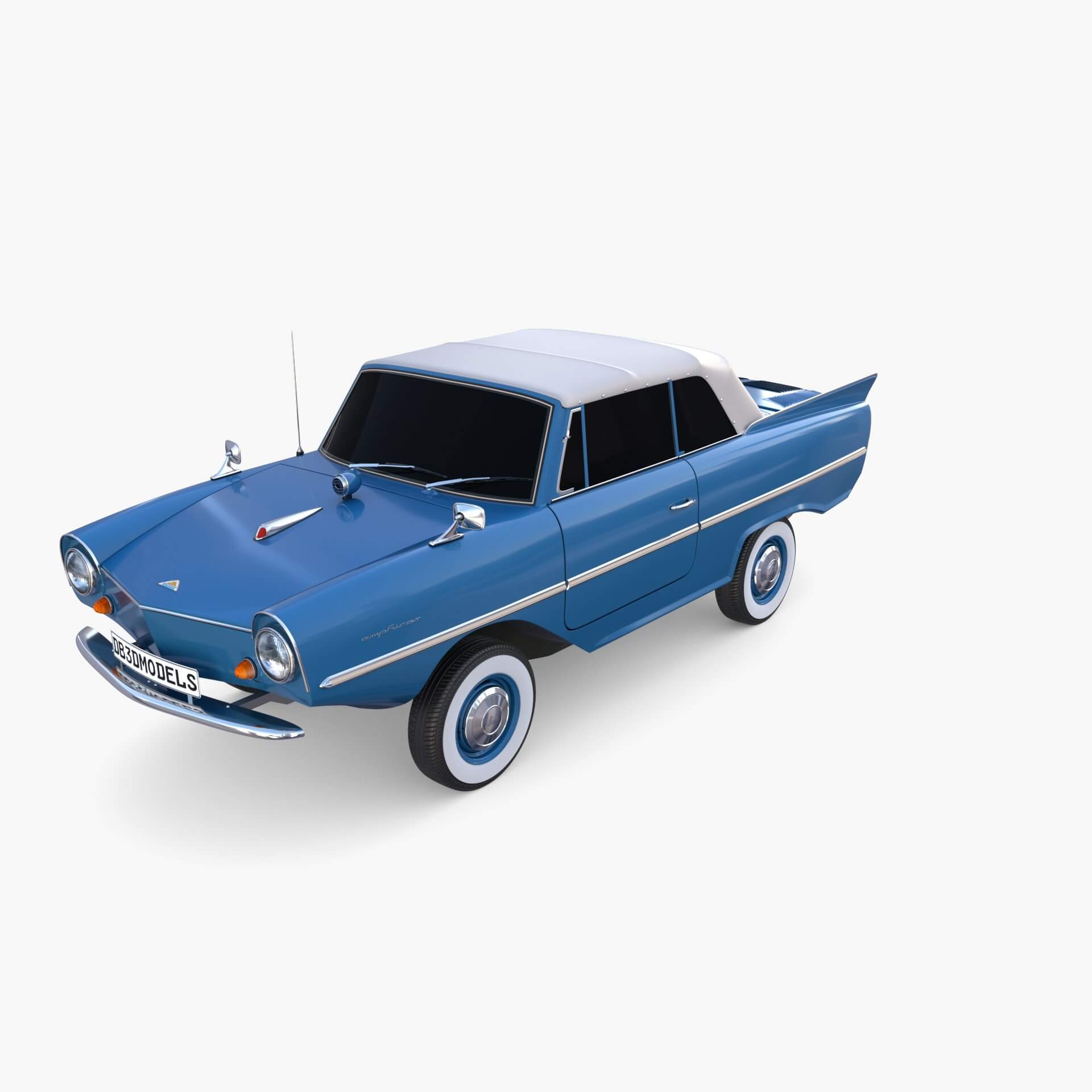 Amphicar 770 Blue Top Up - 3D Model by dragosburian