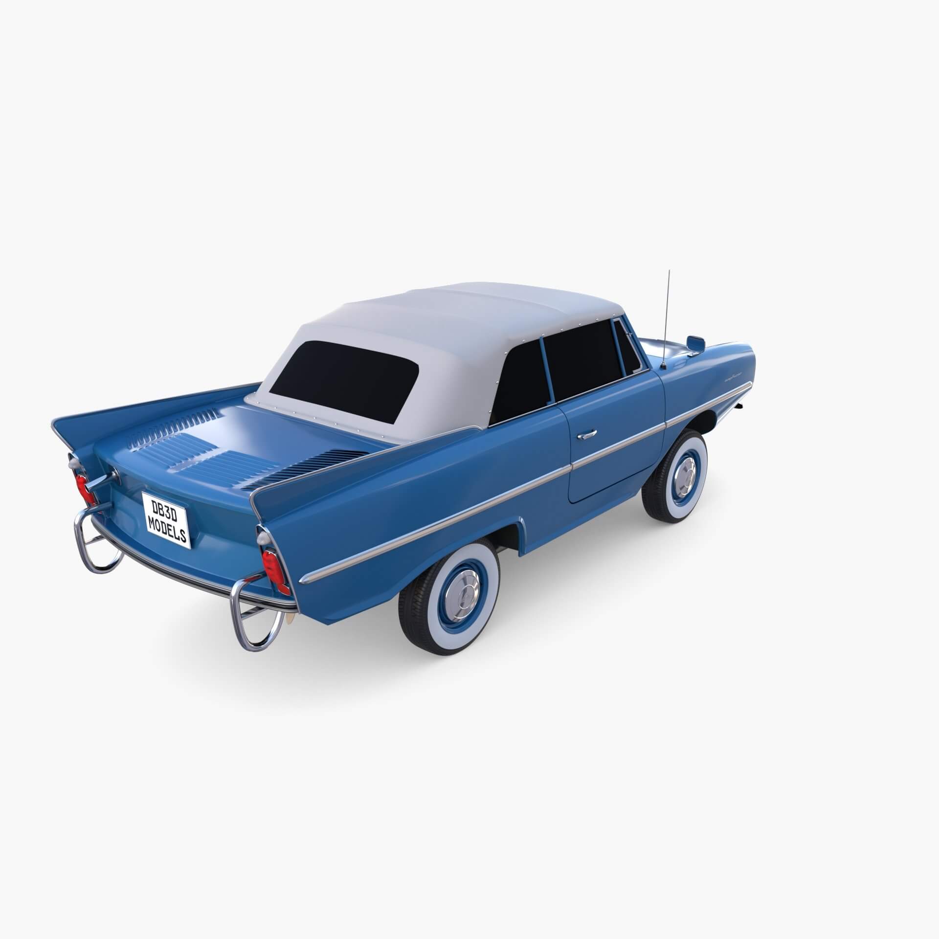 Amphicar 770 Blue Top Up - 3D Model by dragosburian