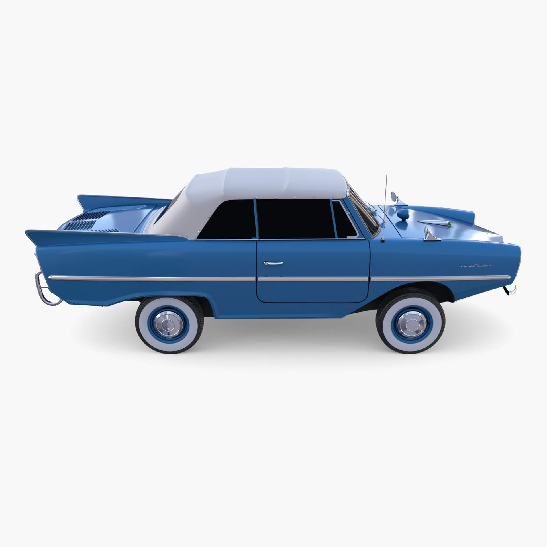 Amphicar 770 Blue Top Up - 3D Model by dragosburian
