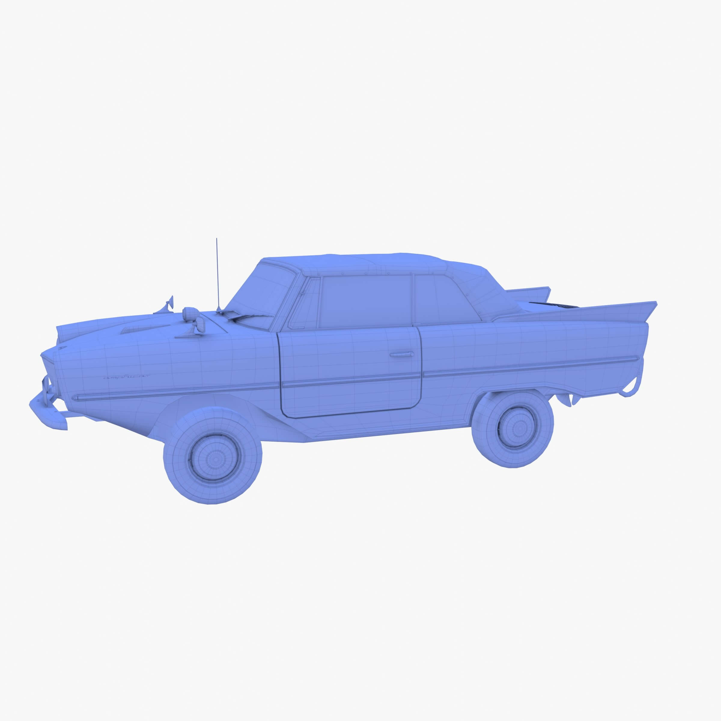 Amphicar 770 Blue Top Up - 3D Model by dragosburian
