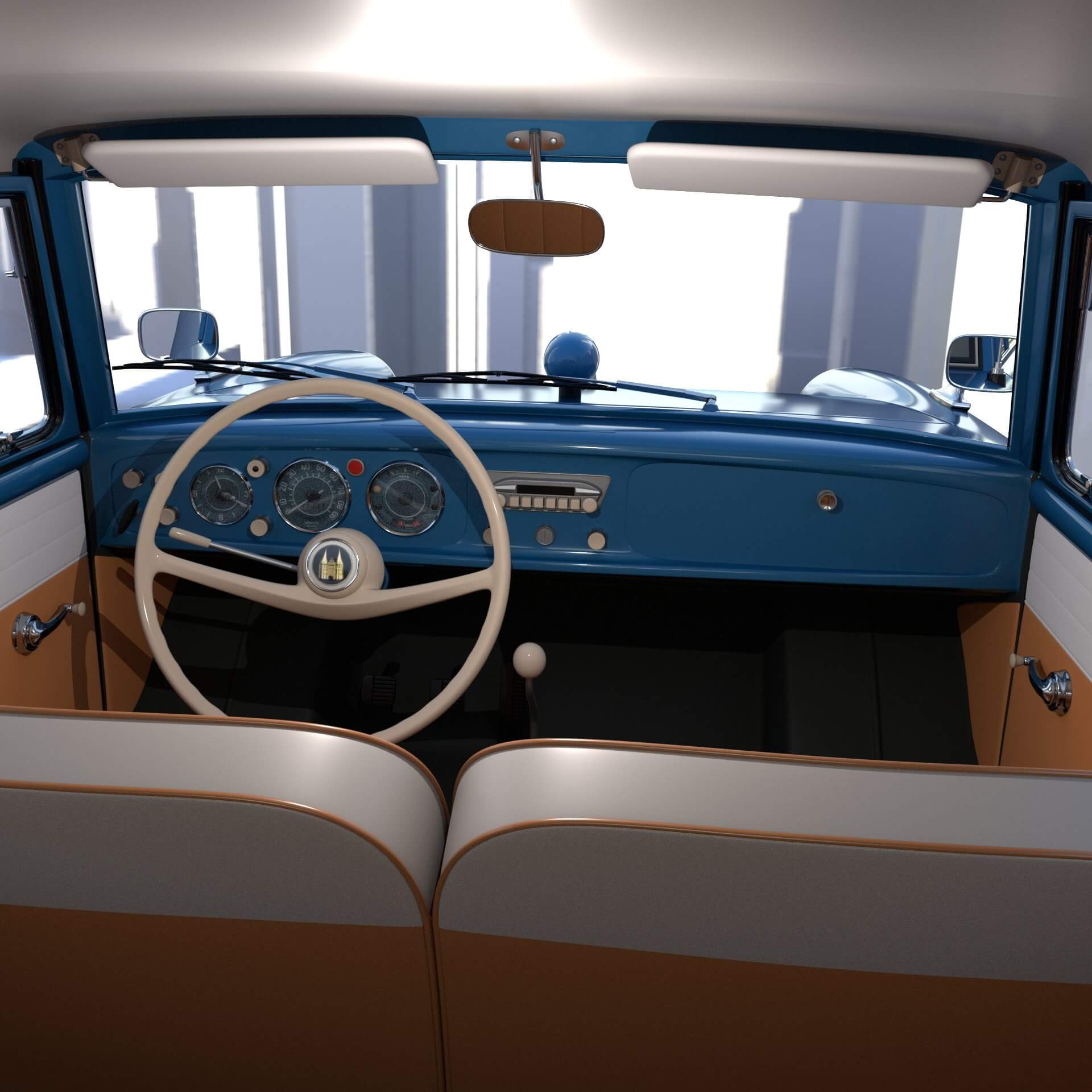 Amphicar 770 Blue W Interior Top Up - 3D Model by dragosburian