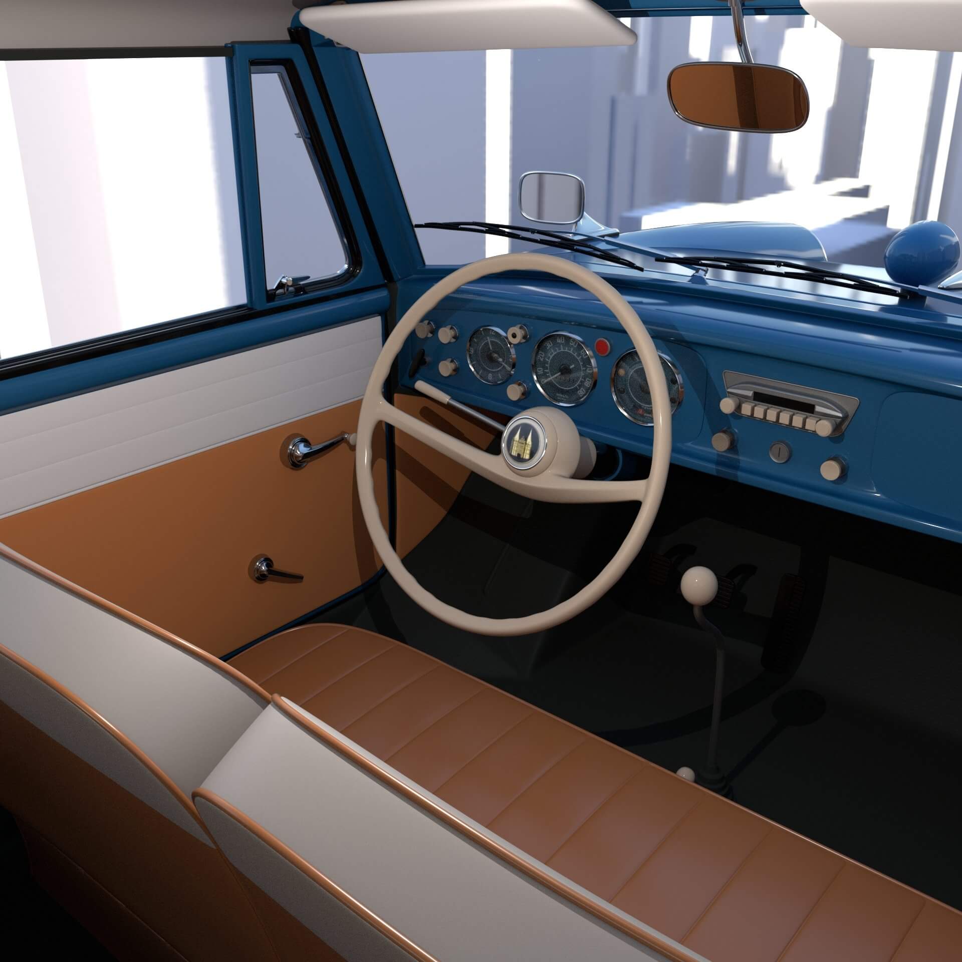 Amphicar 770 Blue W Interior Top Up - 3D Model by dragosburian