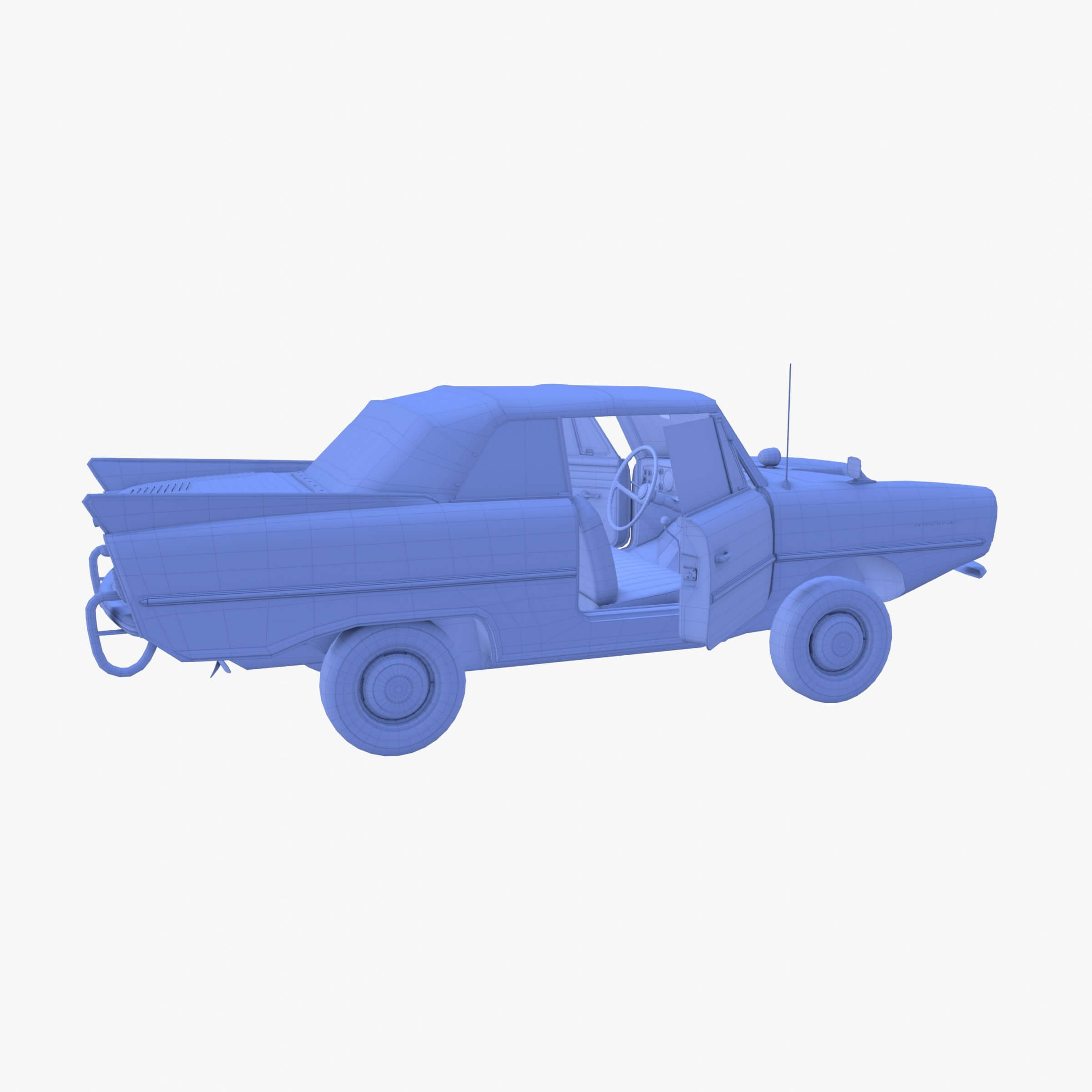 Amphicar 770 Blue W Interior Top Up - 3D Model by dragosburian