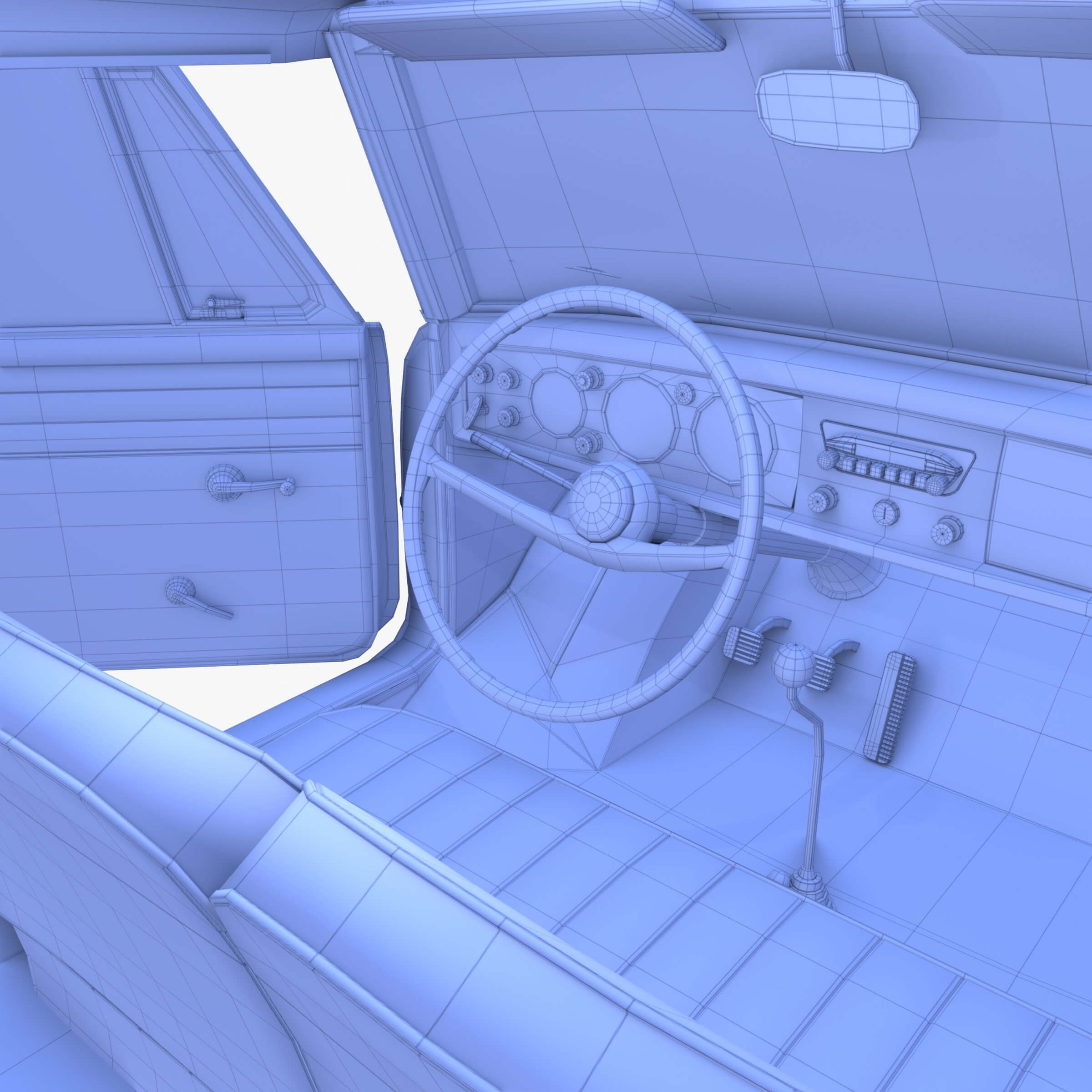 Amphicar 770 Blue W Interior Top Up - 3D Model by dragosburian