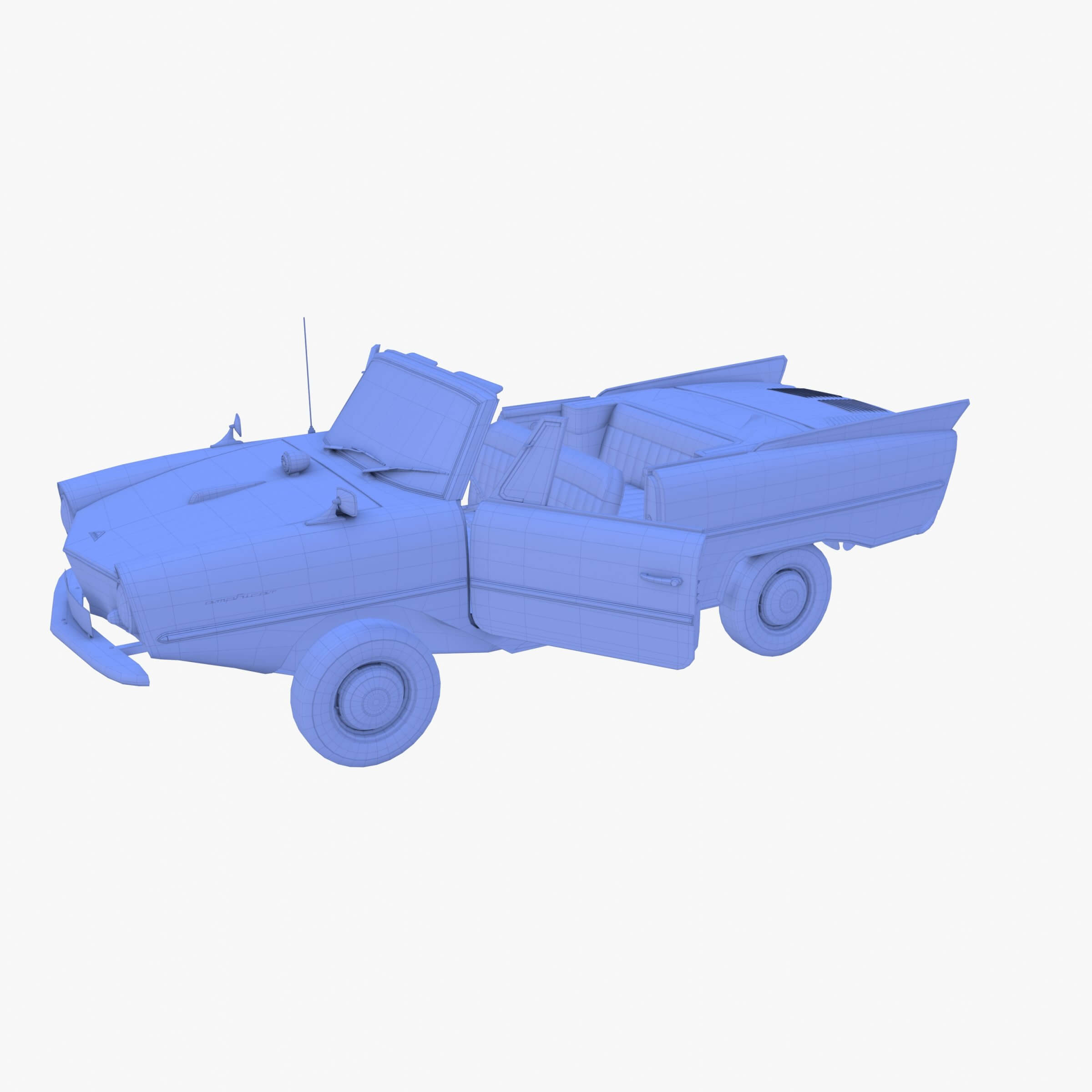 Amphicar 770 Blue with Interior - 3D Model by dragosburian