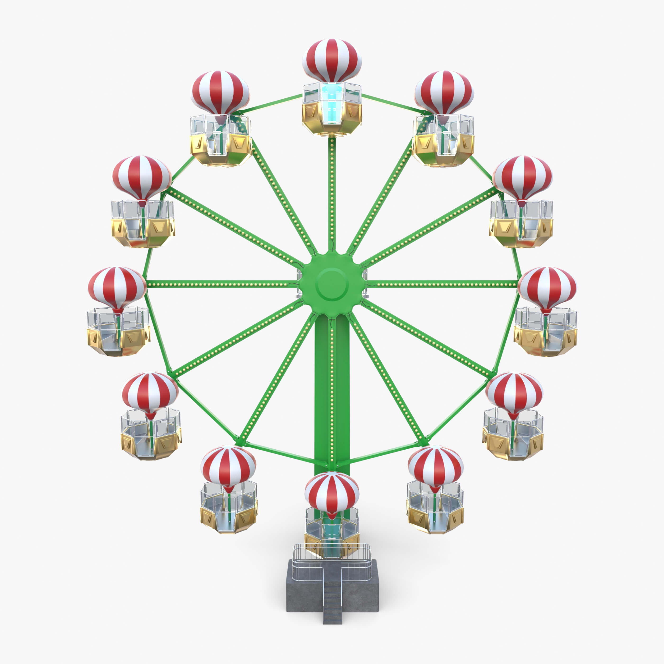 Animated Ferris Wheel V1 - 3D Model by dragosburian