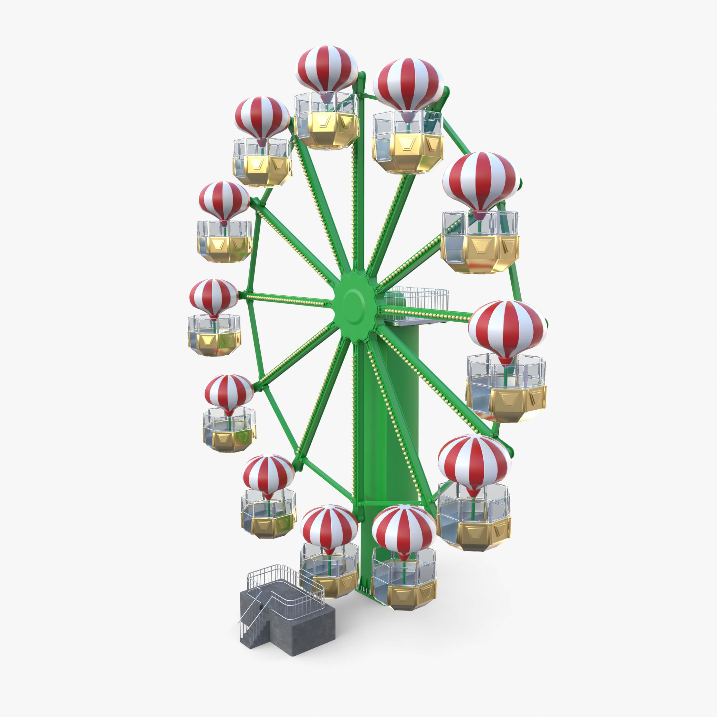 Animated Ferris Wheel V1 - 3D Model by dragosburian