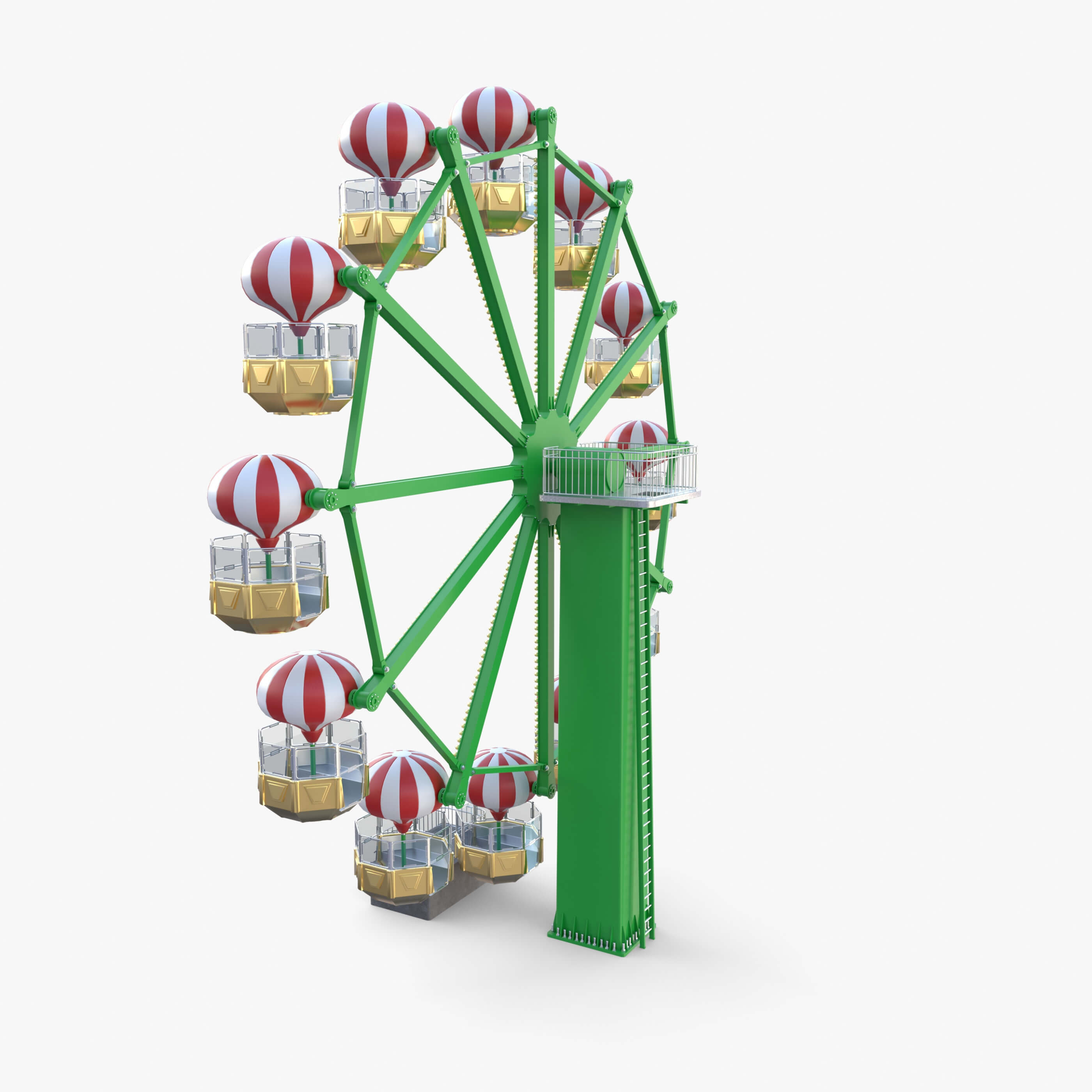 Animated Ferris Wheel V1 - 3D Model by dragosburian