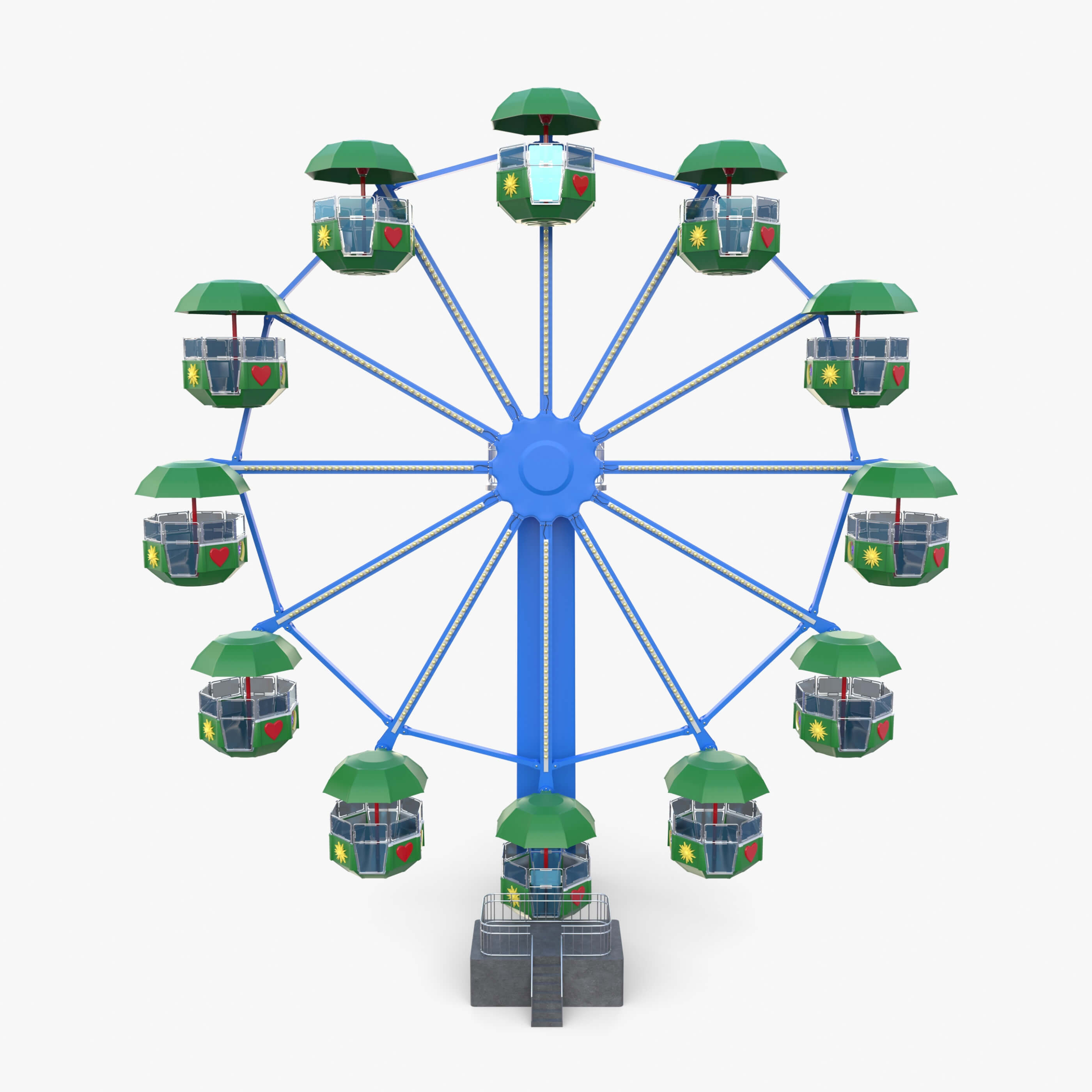 Animated Ferris Wheel V2 - 3D Model by dragosburian