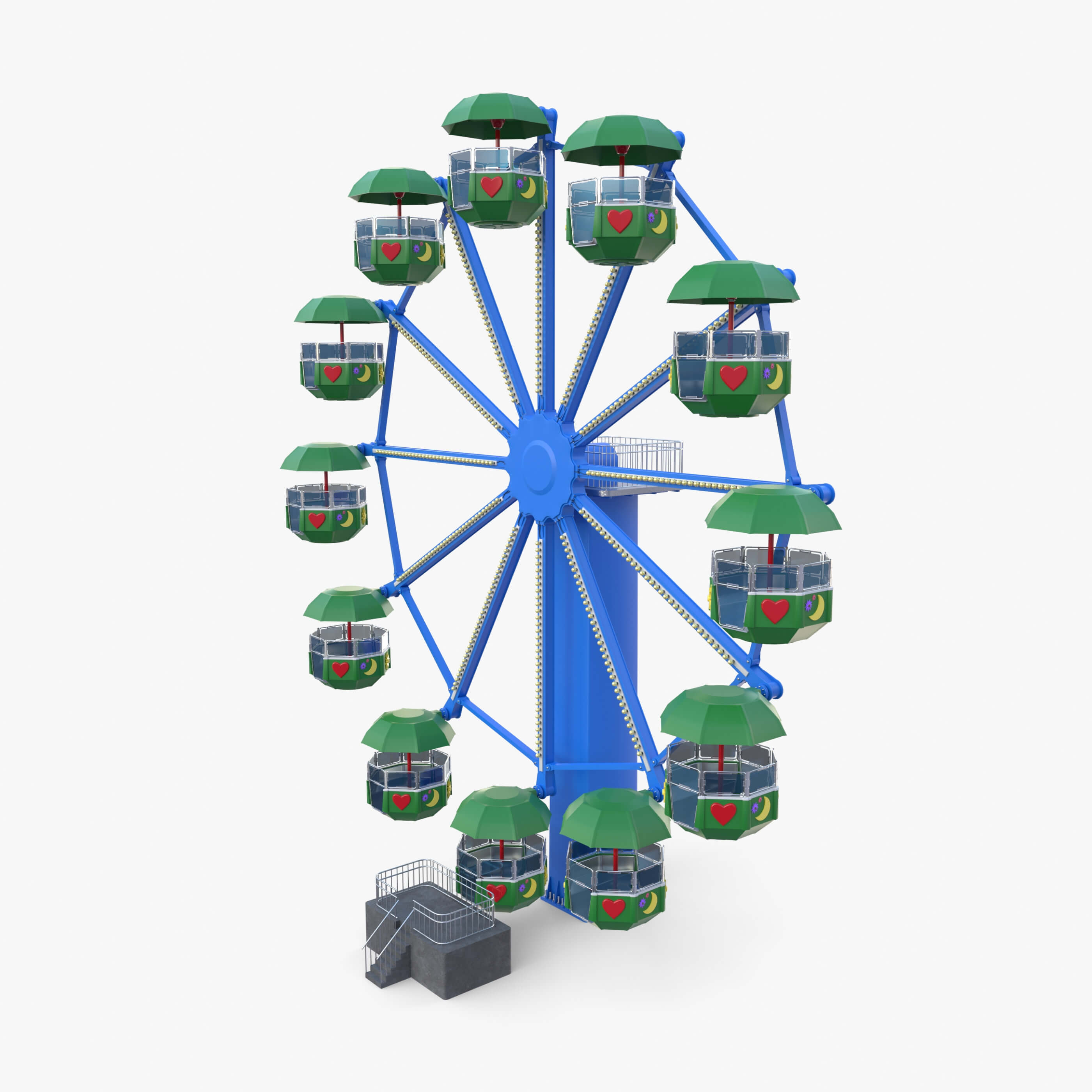 Animated Ferris Wheel V2 - 3D Model by dragosburian