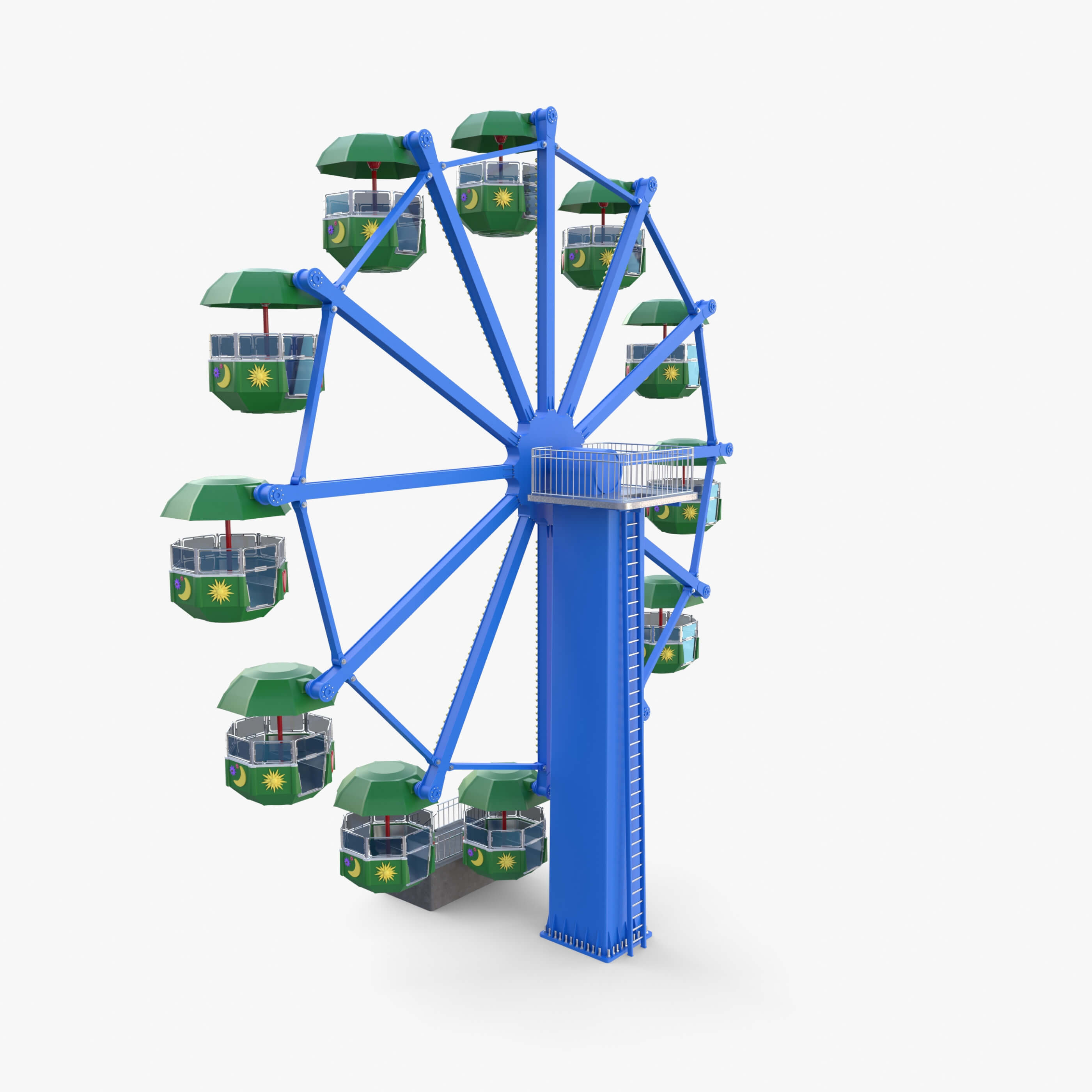 Animated Ferris Wheel V2 - 3D Model by dragosburian