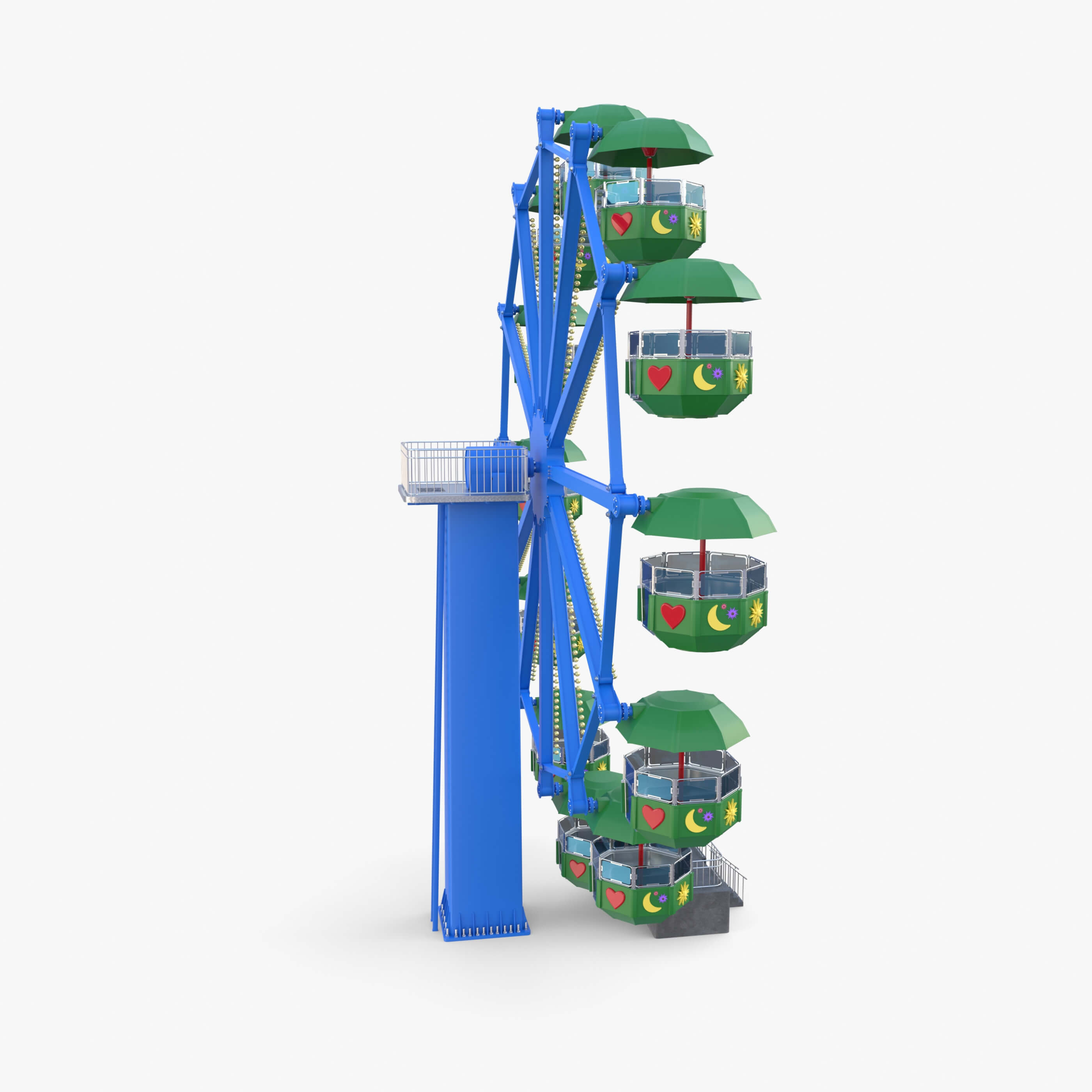 Animated Ferris Wheel V2 - 3D Model by dragosburian