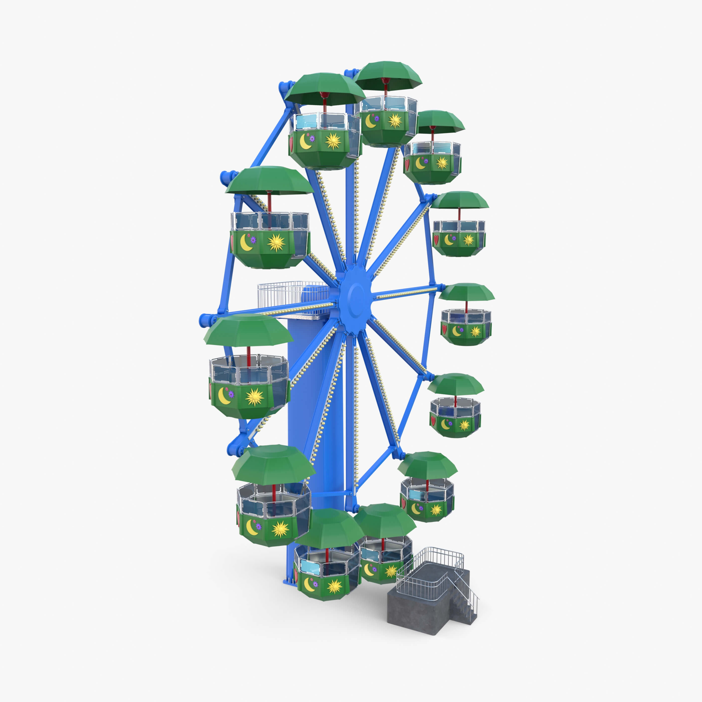 Animated Ferris Wheel V2 - 3D Model by dragosburian