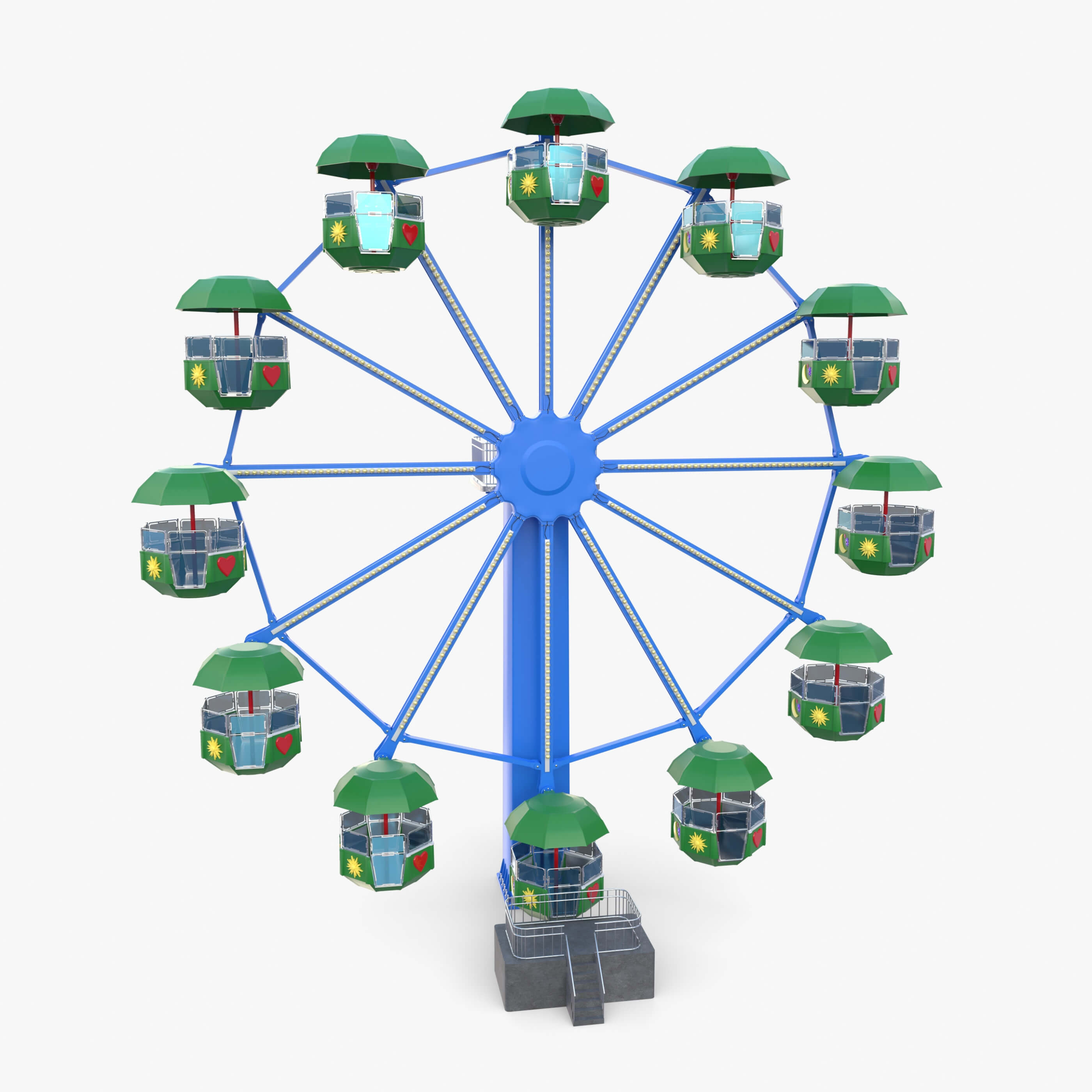 Animated Ferris Wheel V2 - 3D Model by dragosburian