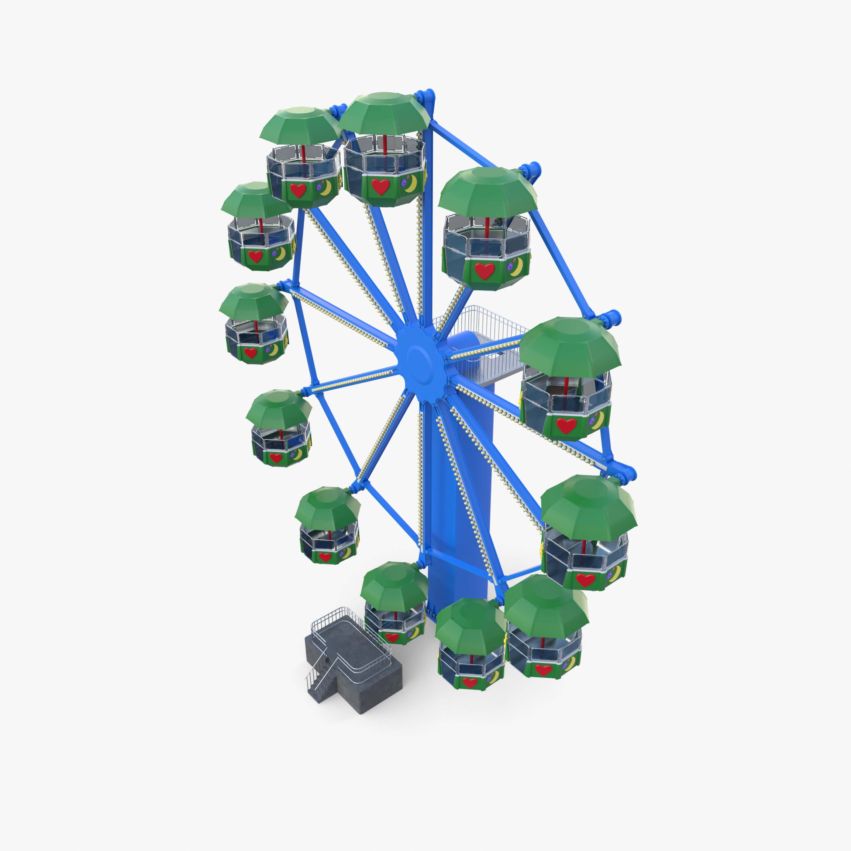 Animated Ferris Wheel V2 - 3D Model by dragosburian