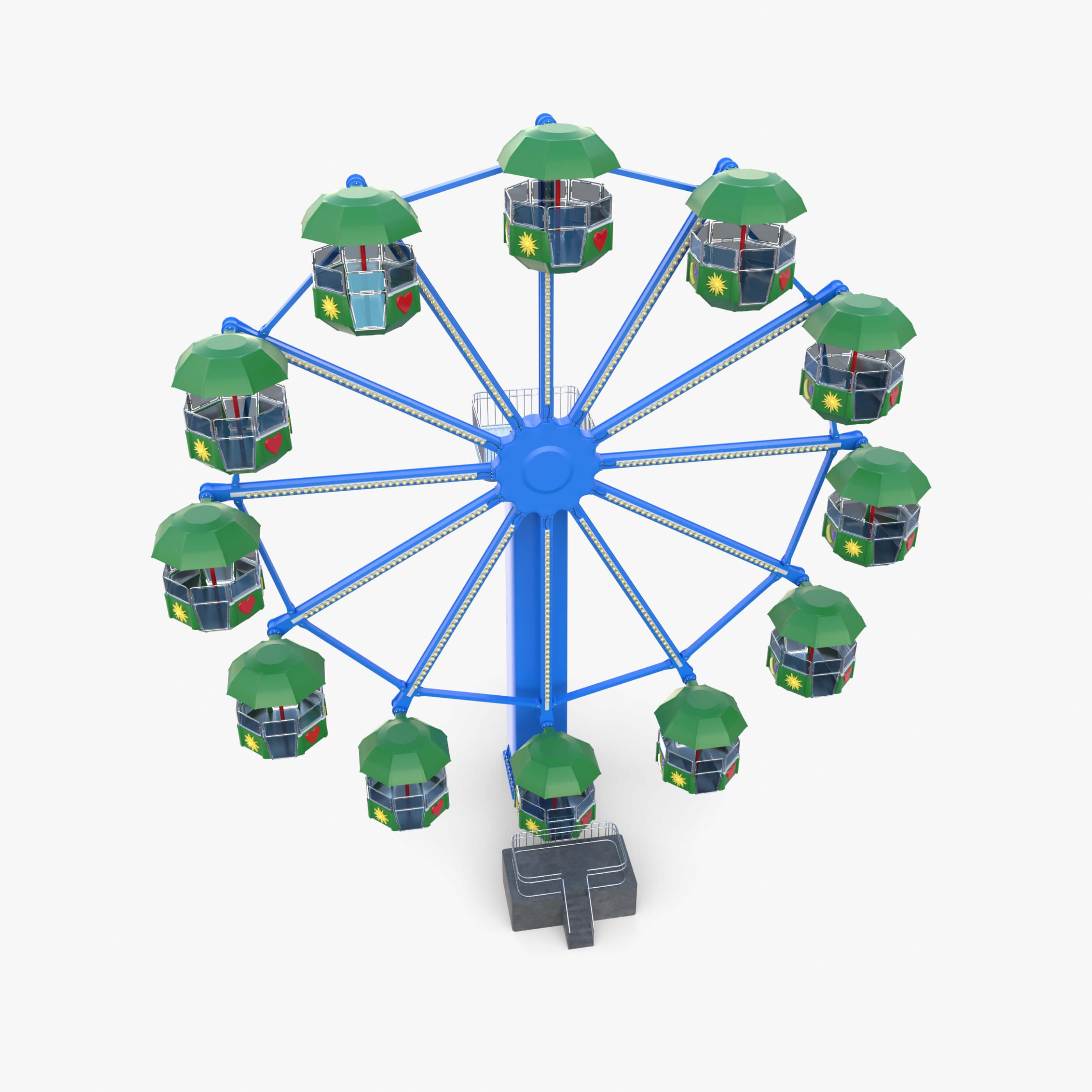 Animated Ferris Wheel V2 - 3D Model by dragosburian