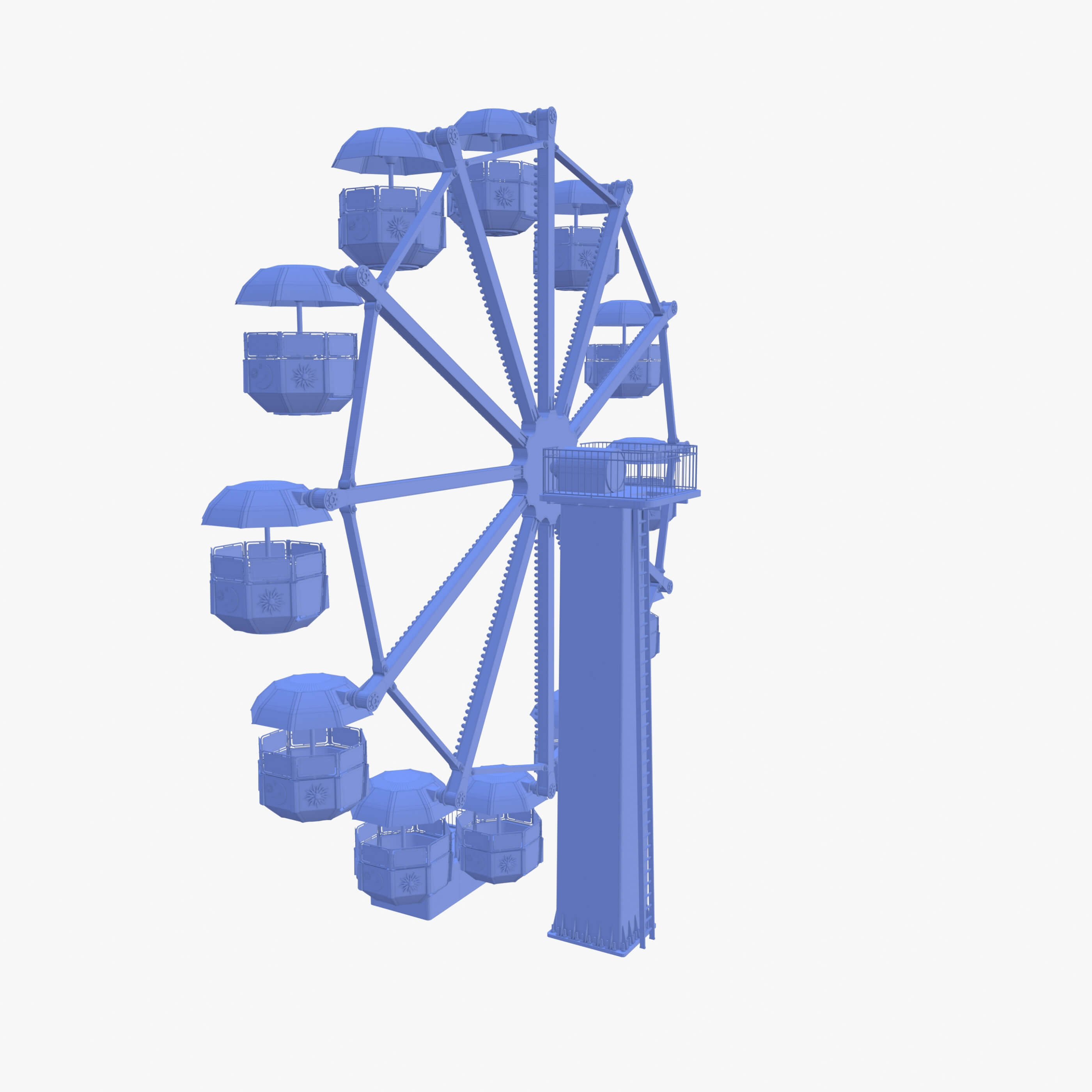 Animated Ferris Wheel V2 - 3D Model by dragosburian