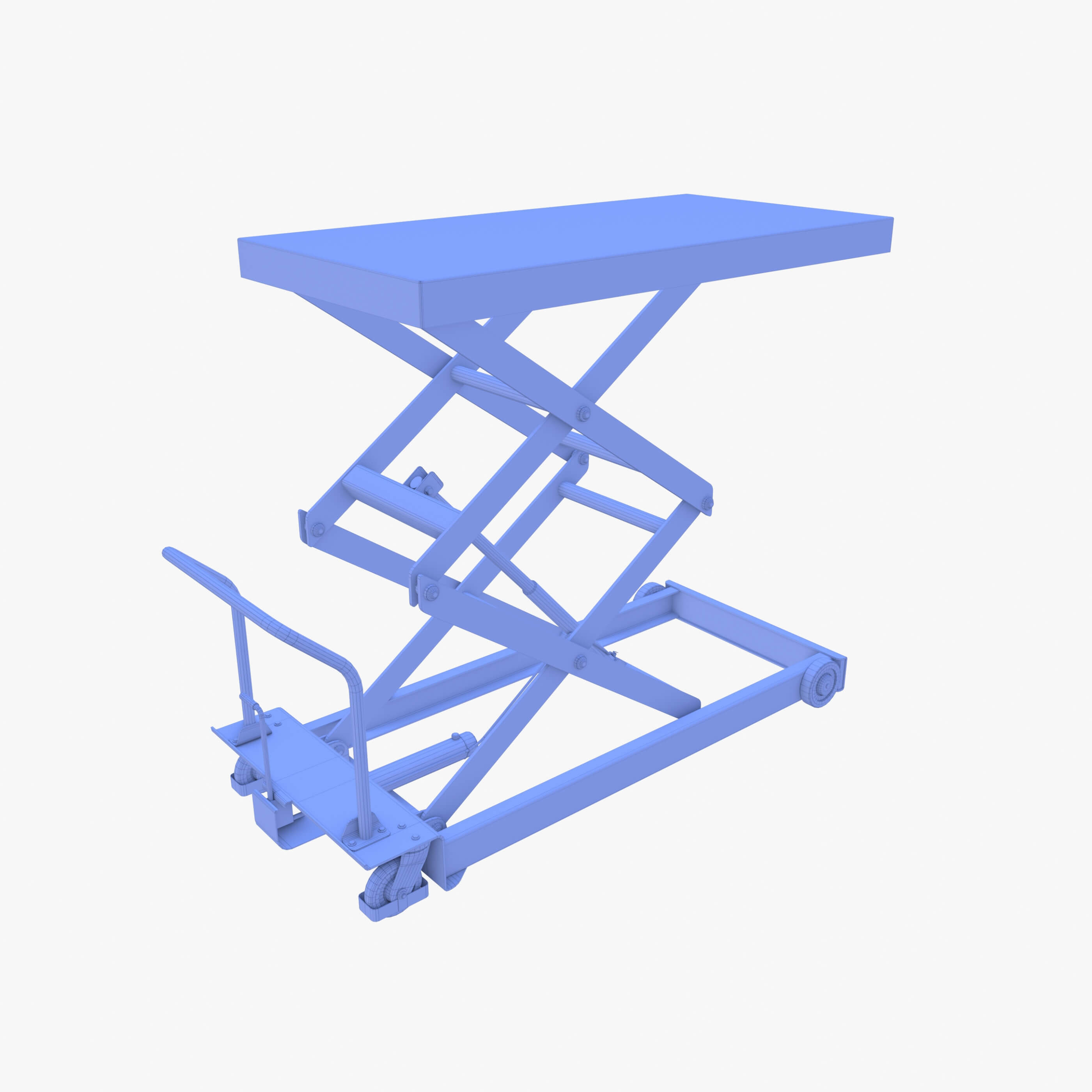 Animated Scissor Lift Table Blue - 3D Model by dragosburian