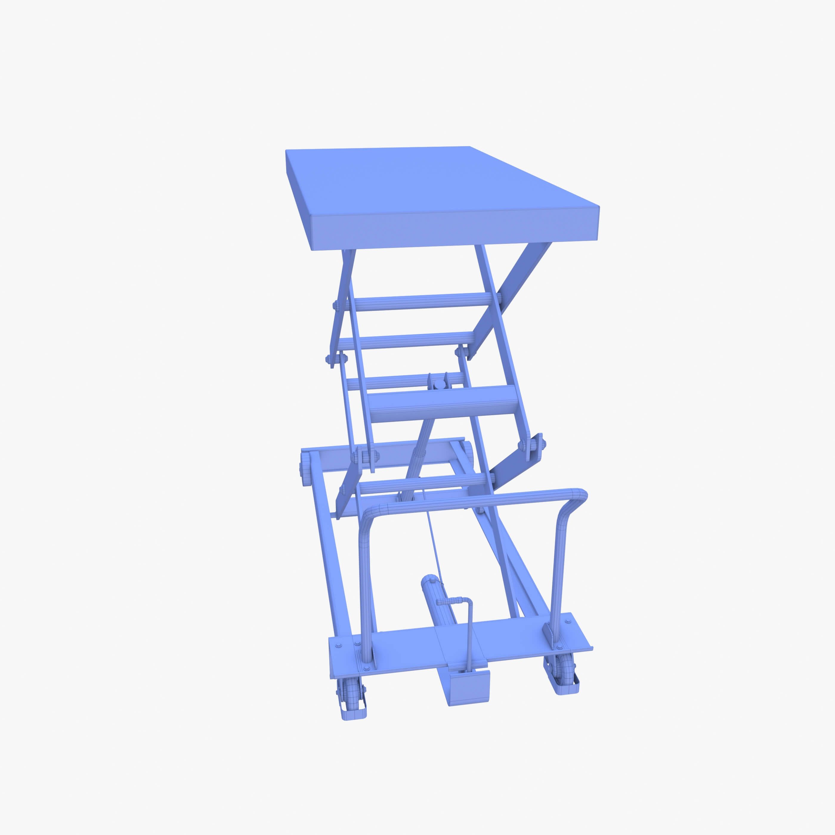 Animated Scissor Lift Table Blue - 3D Model by dragosburian