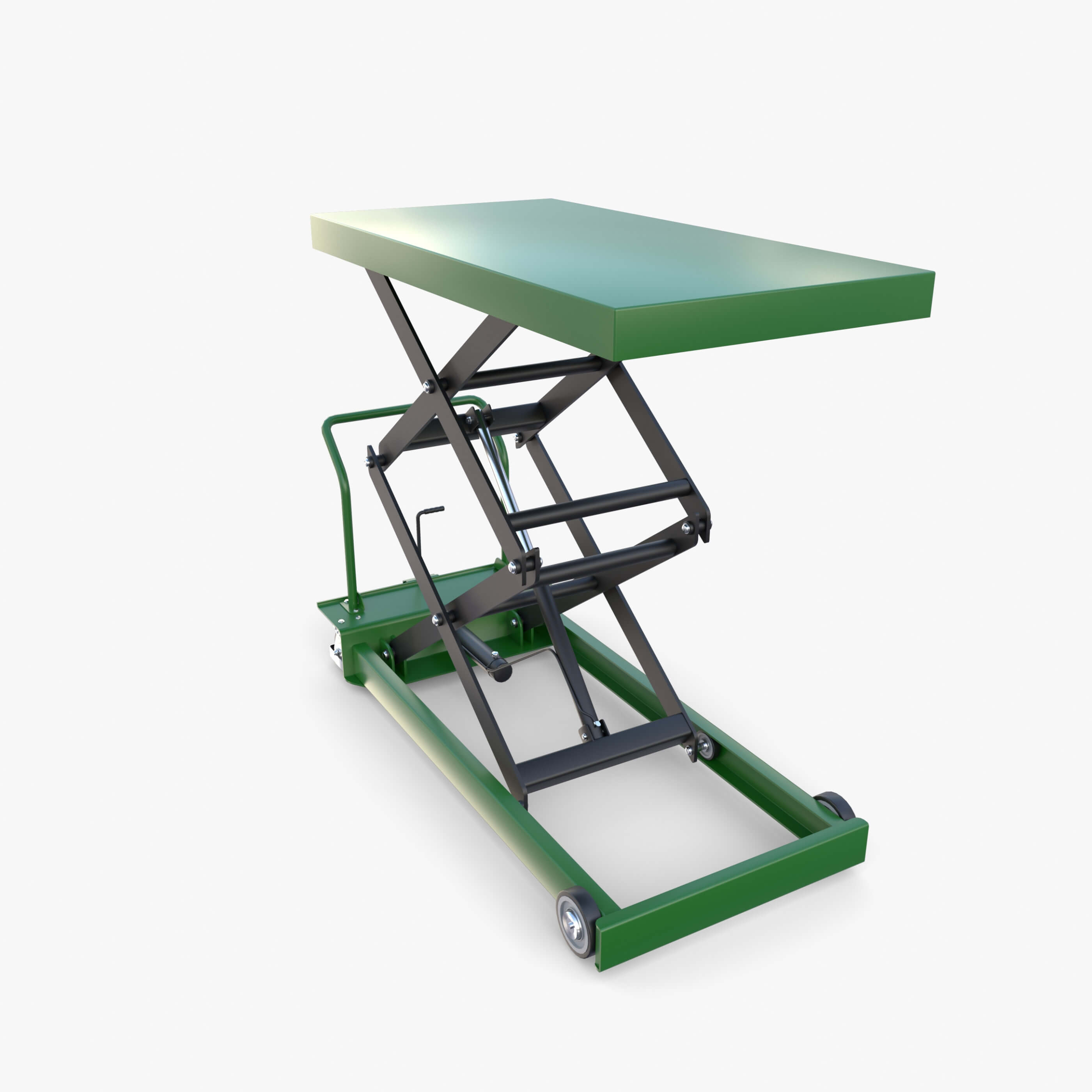 Animated Scissor Lift Table Green - 3D Model by dragosburian
