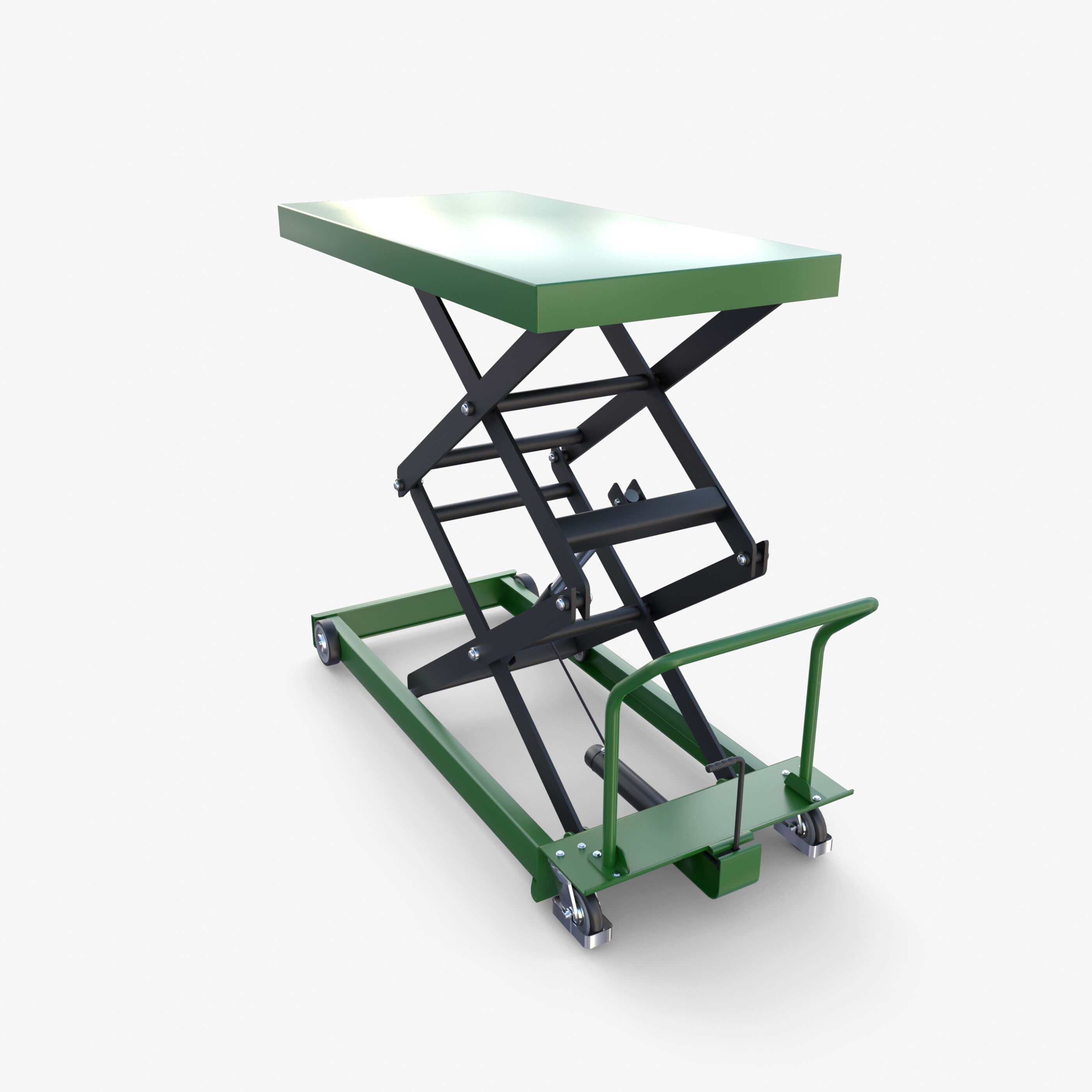 Animated Scissor Lift Table Green - 3D Model by dragosburian