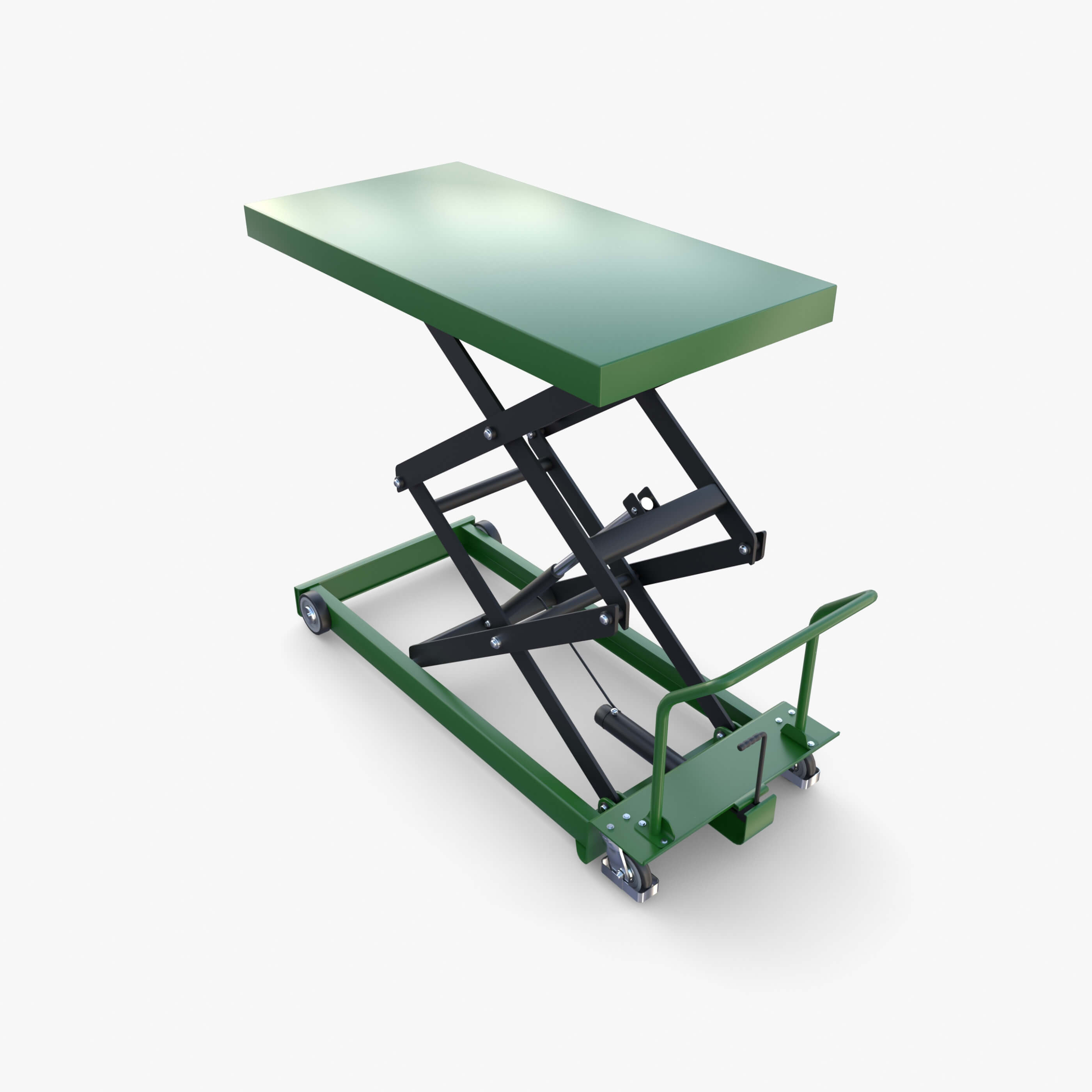Animated Scissor Lift Table Green - 3D Model by dragosburian