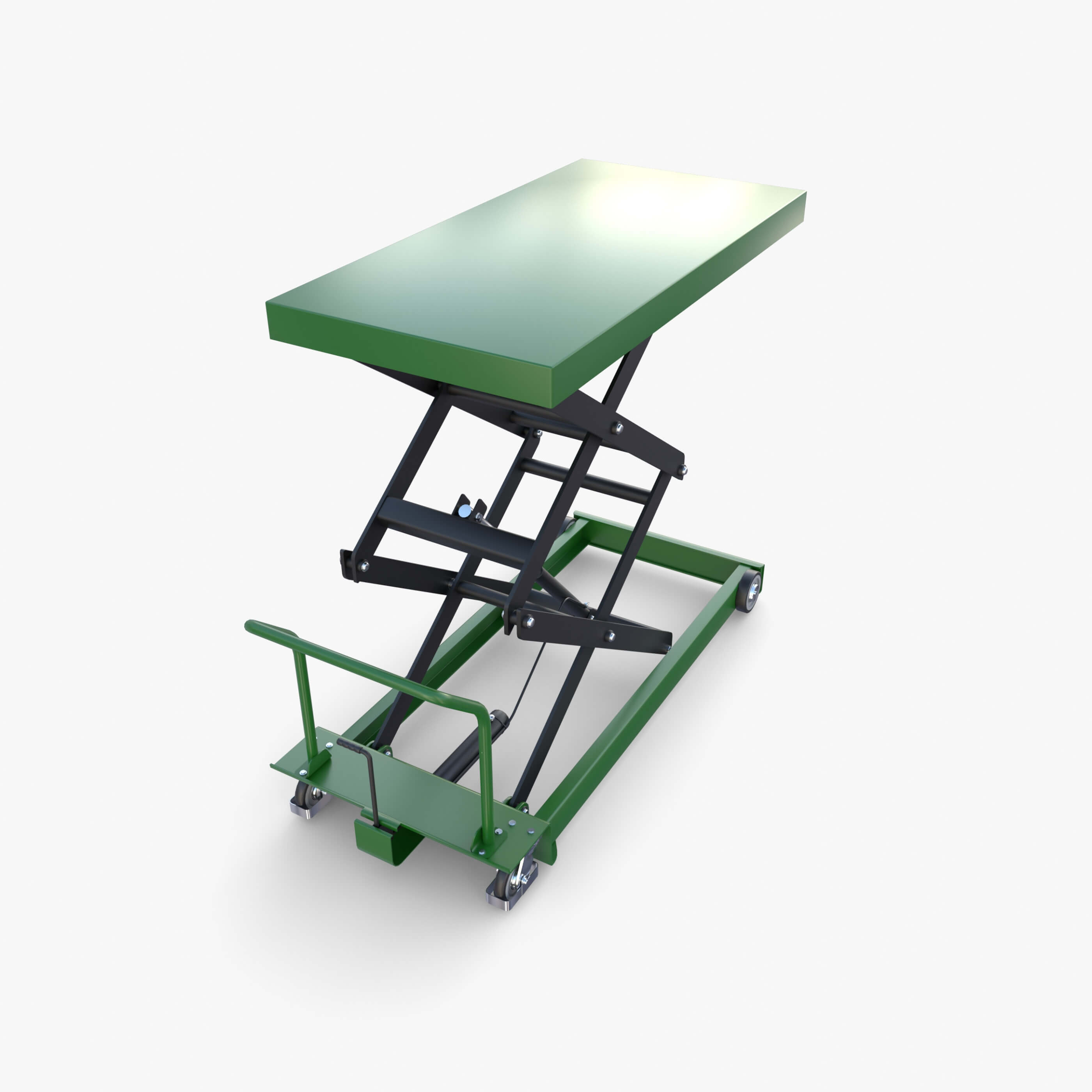 Animated Scissor Lift Table Green - 3D Model by dragosburian