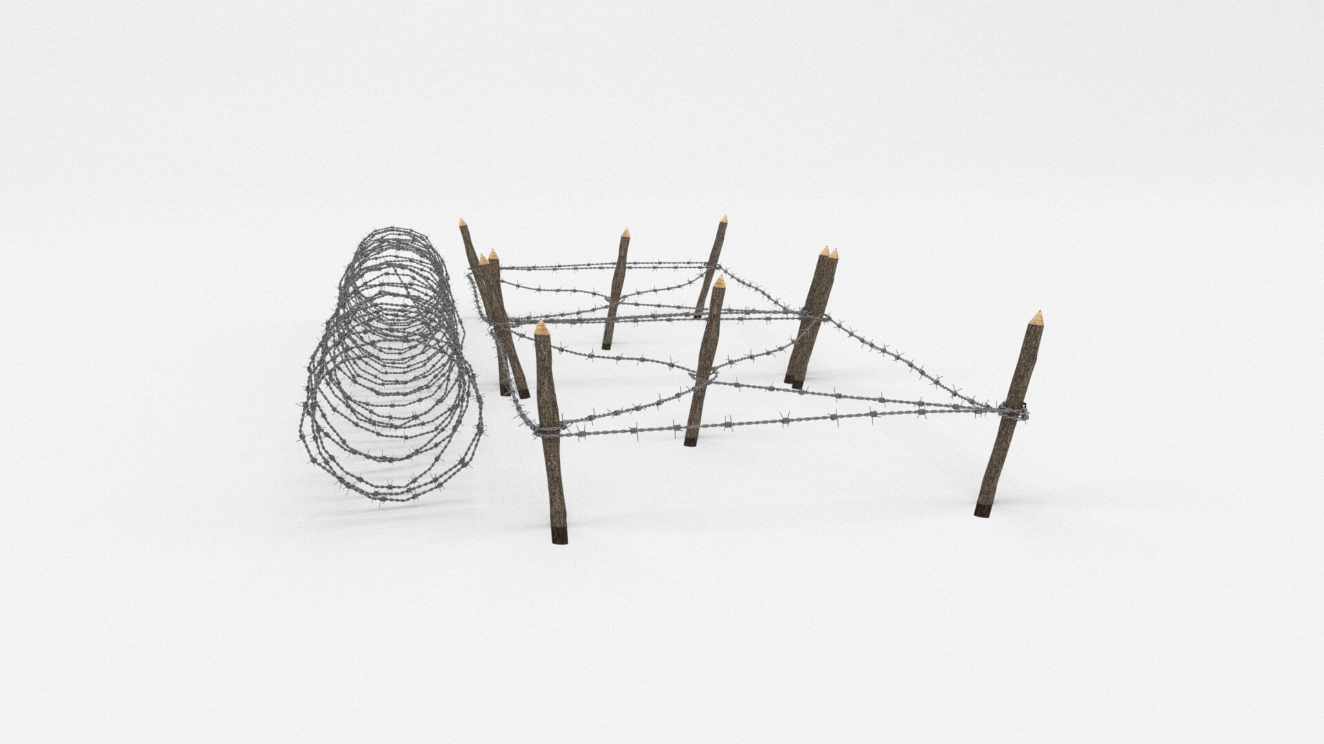 Barb Wire Obstacle 19 - 3D Model by dragosburian