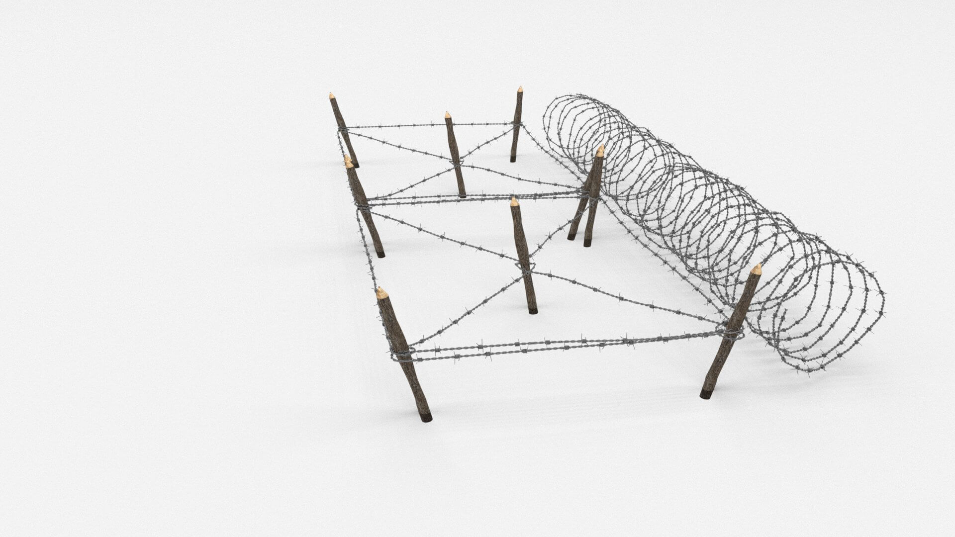 Barb Wire Obstacle 19 - 3D Model by dragosburian