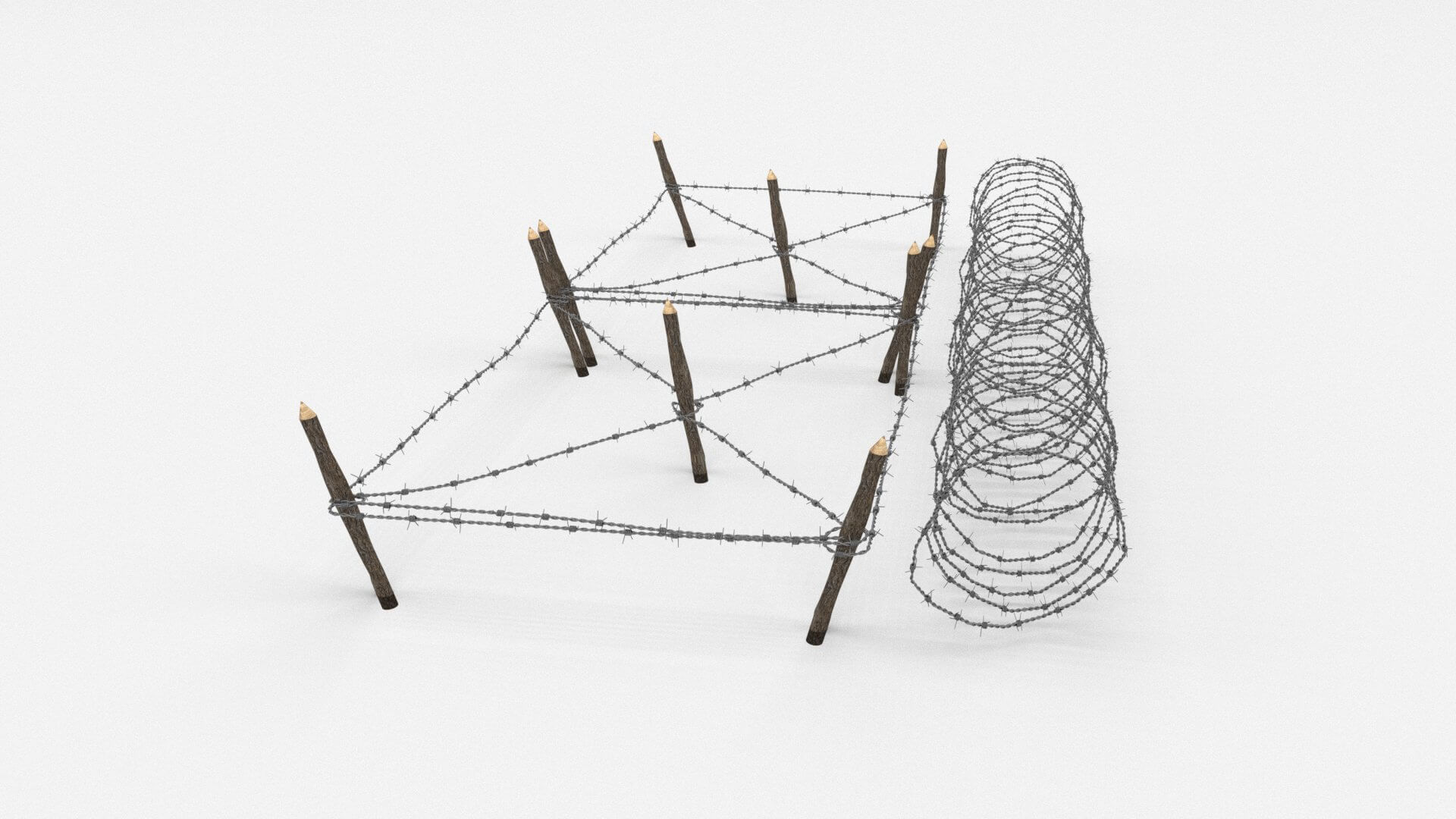 Barb Wire Obstacle 19 - 3D Model by dragosburian