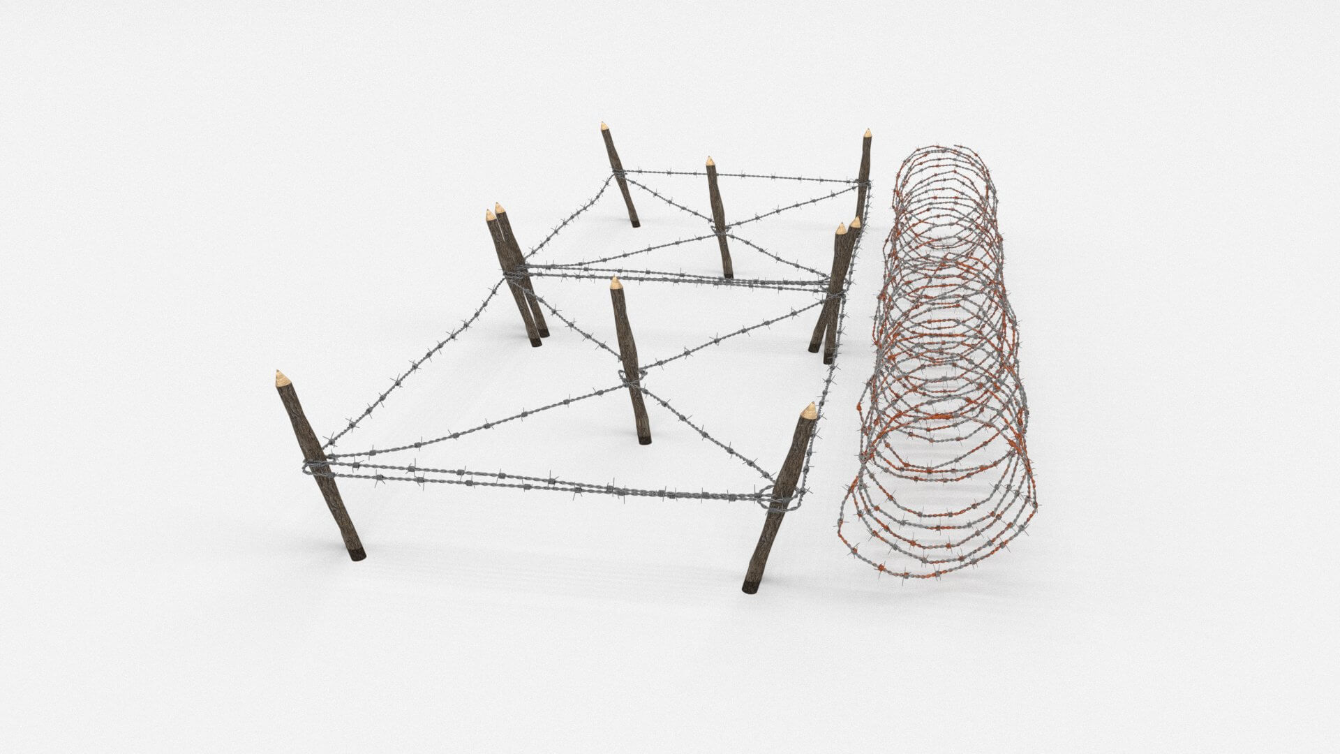 Barb Wire Obstacle 20 - 3D Model by dragosburian
