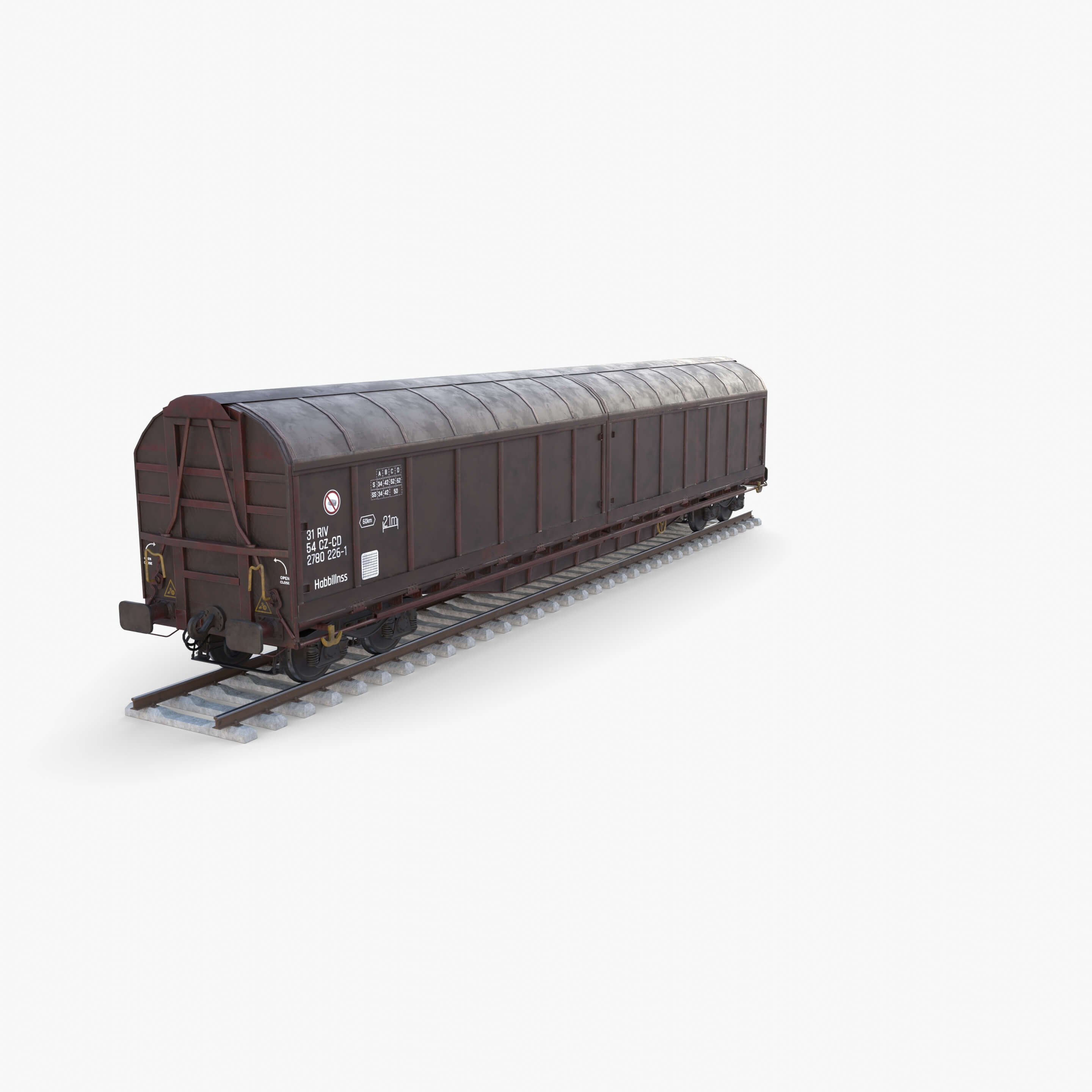 Cfr Habis Sliding Door Wagon 339 Rail Car V1 - 3D Model by dragosburian