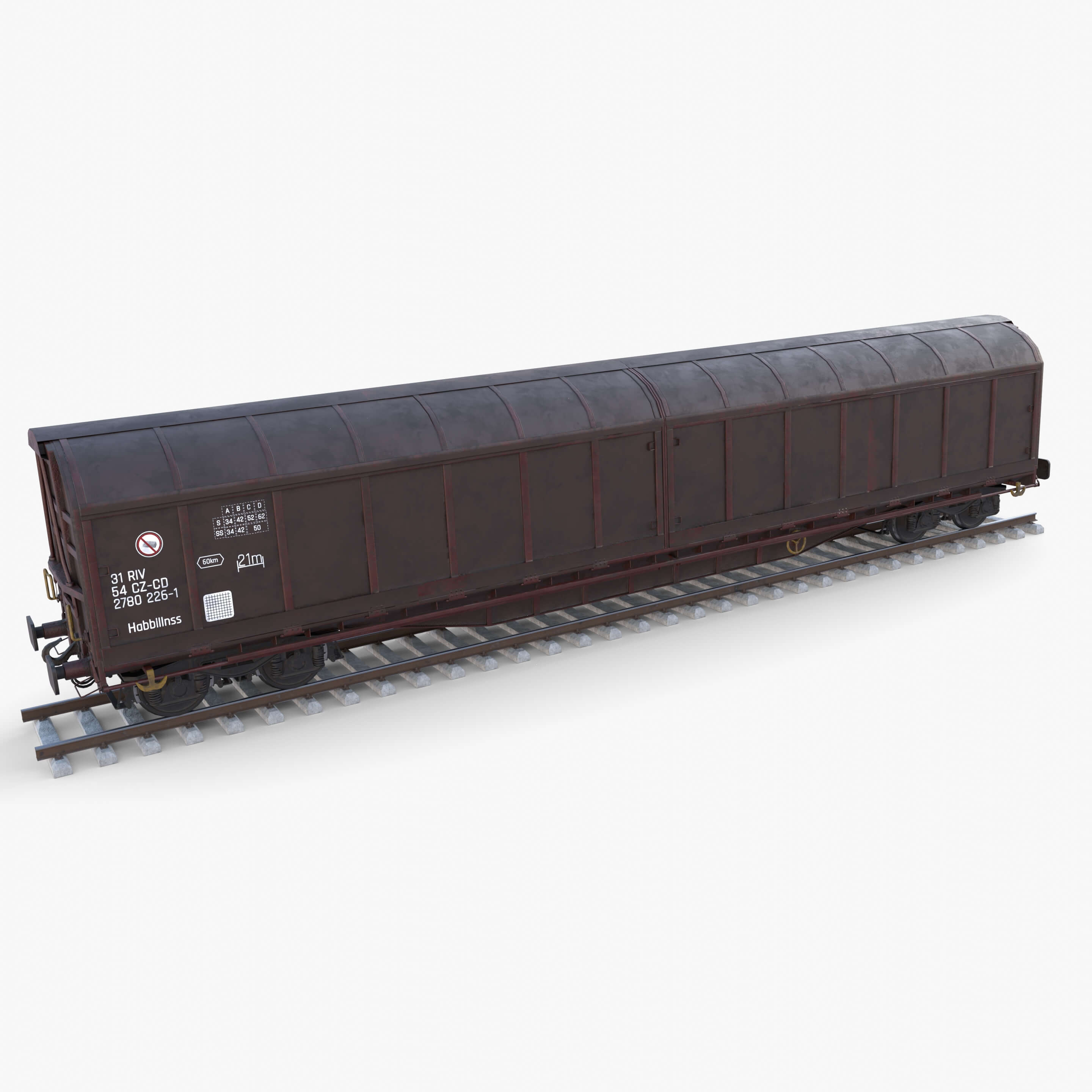 Cfr Habis Sliding Door Wagon 339 Rail Car V1 - 3D Model by dragosburian