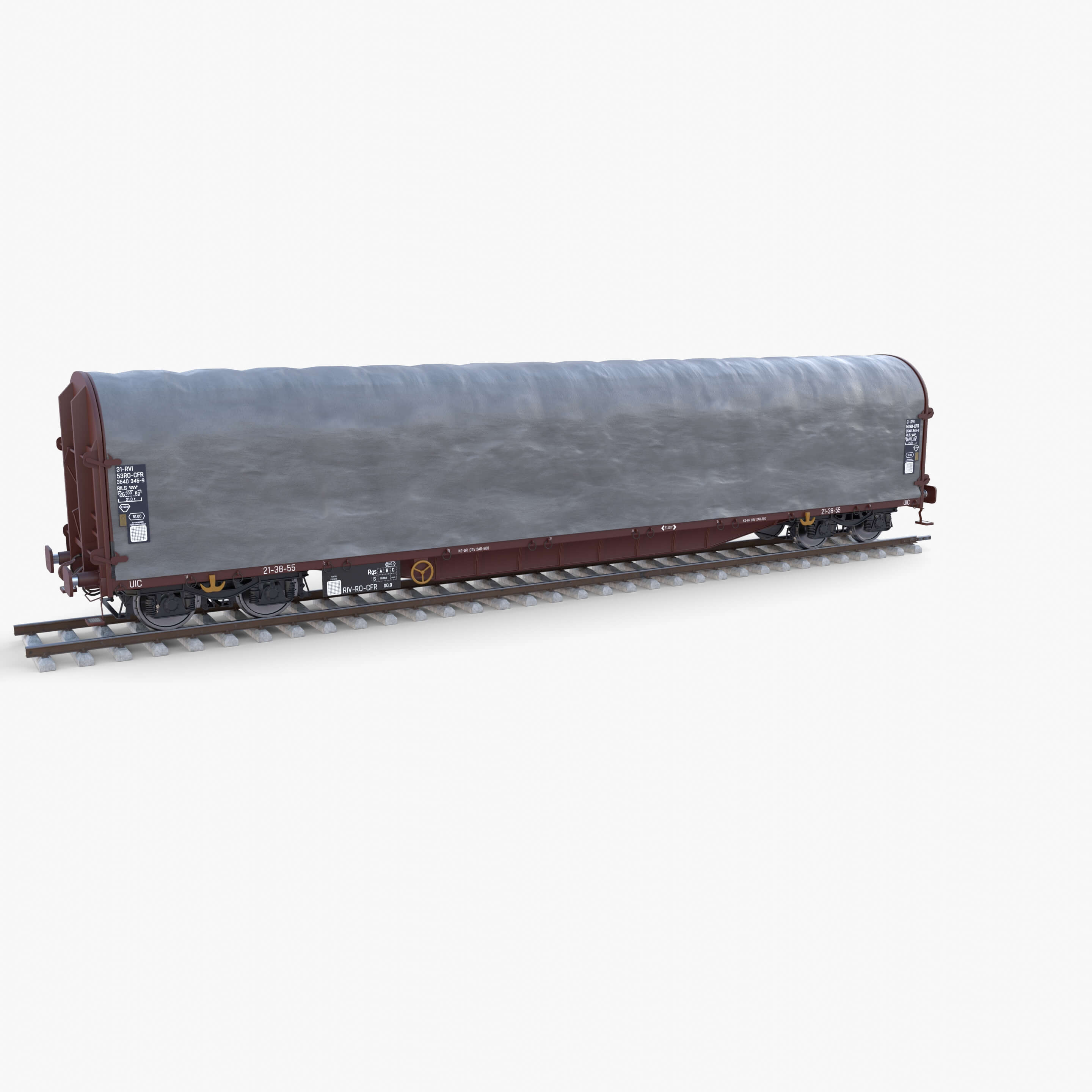 Cfr Sliding Tarp Rail Car V1 - 3D Model by dragosburian