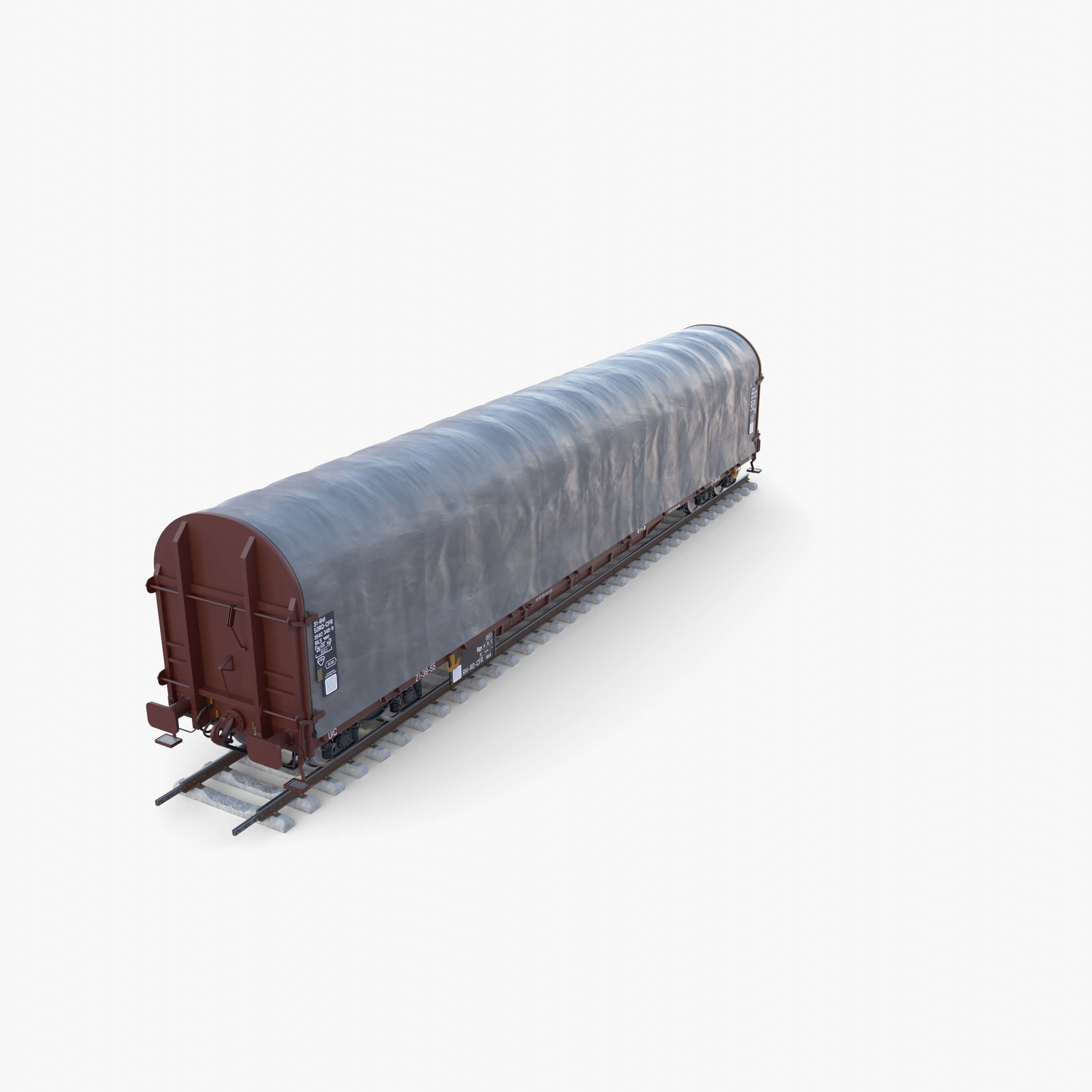 Cfr Sliding Tarp Rail Car V1 - 3D Model by dragosburian