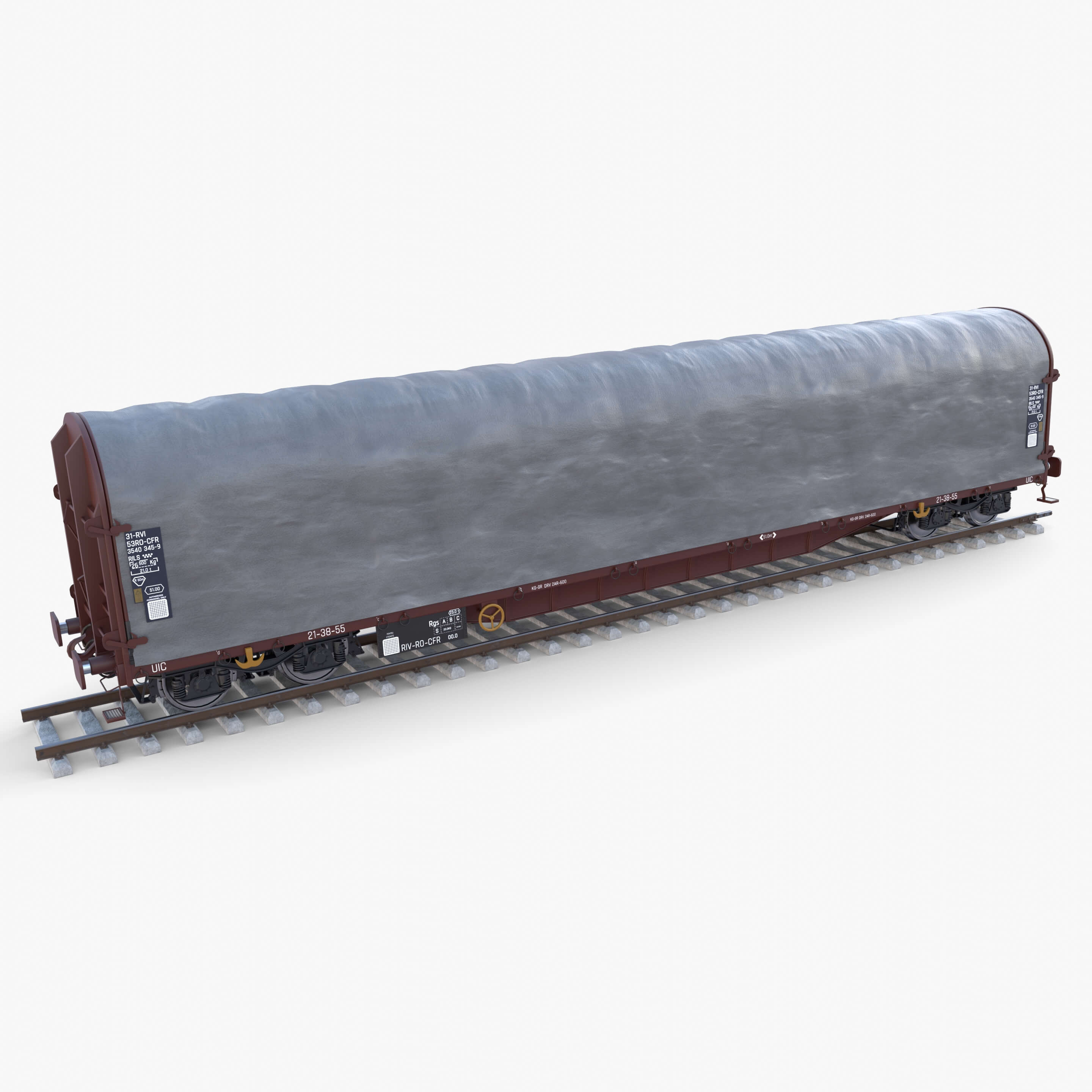 Cfr Sliding Tarp Rail Car V1 - 3D Model by dragosburian
