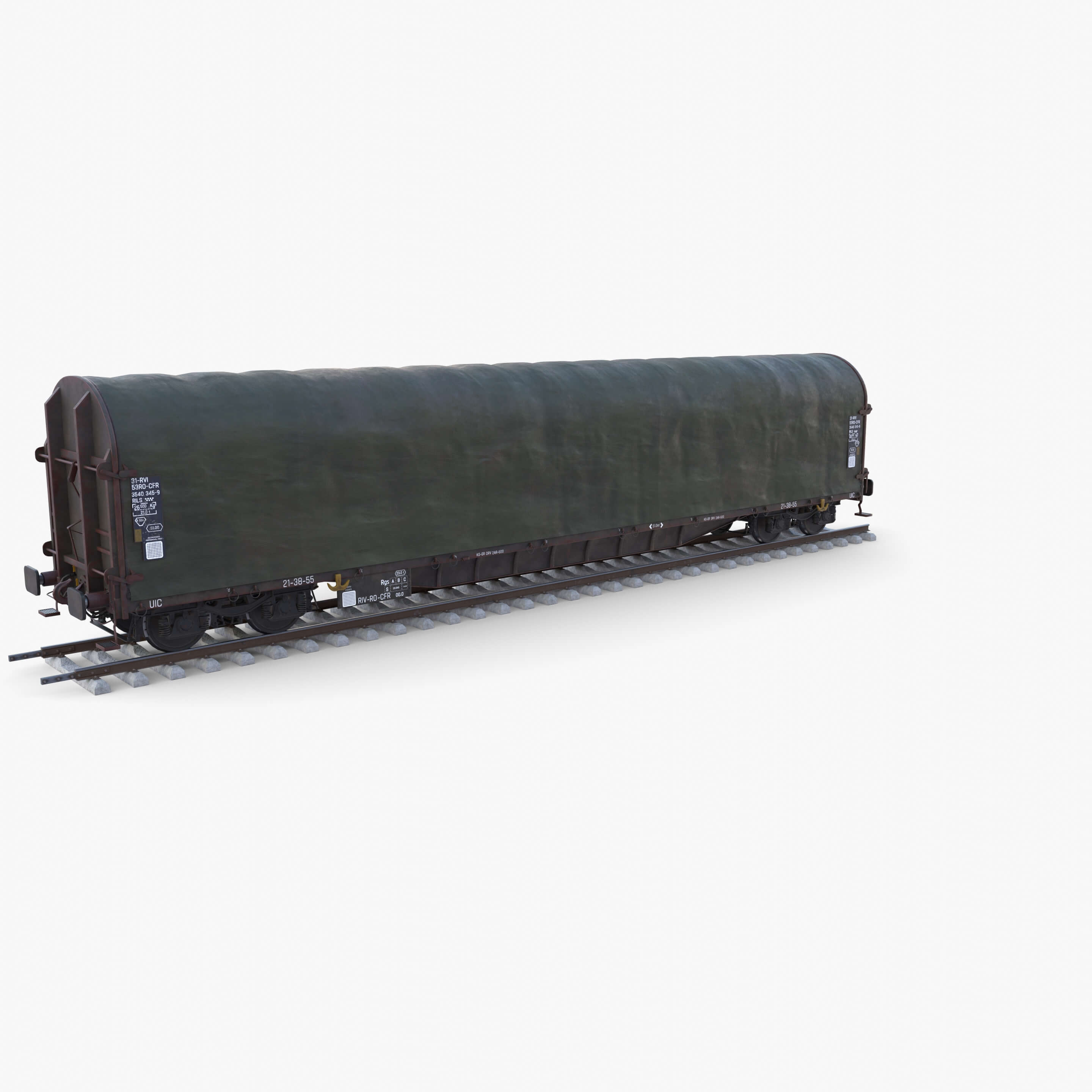 Cfr Sliding Tarp Rail Car V2 - 3D Model by dragosburian