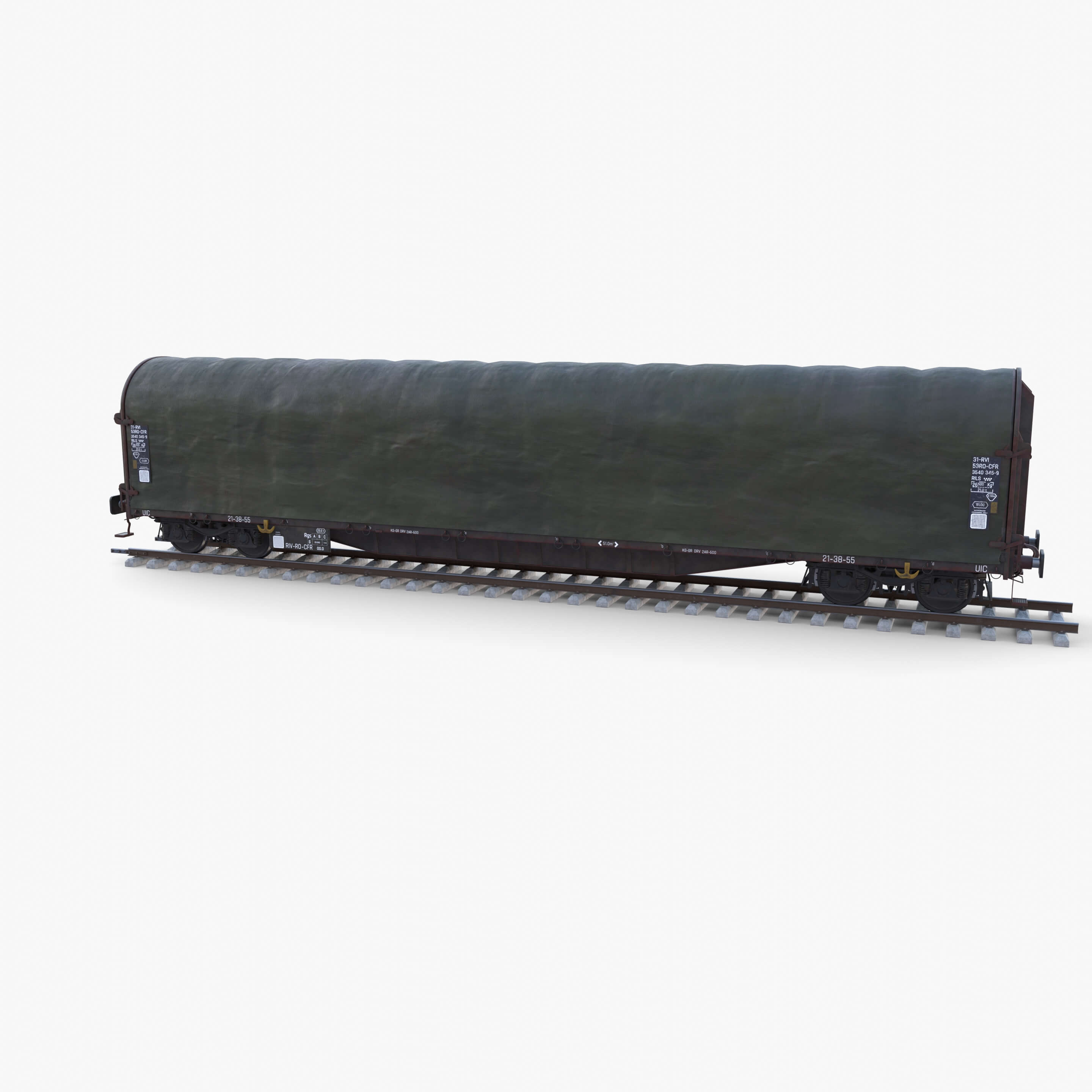 Cfr Sliding Tarp Rail Car V2 - 3D Model by dragosburian