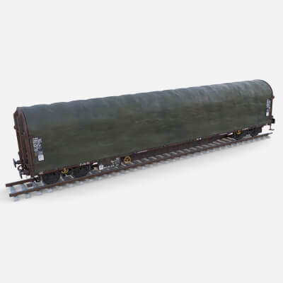 Cfr Sliding Tarp Rail Car V2 - 3D Model by dragosburian