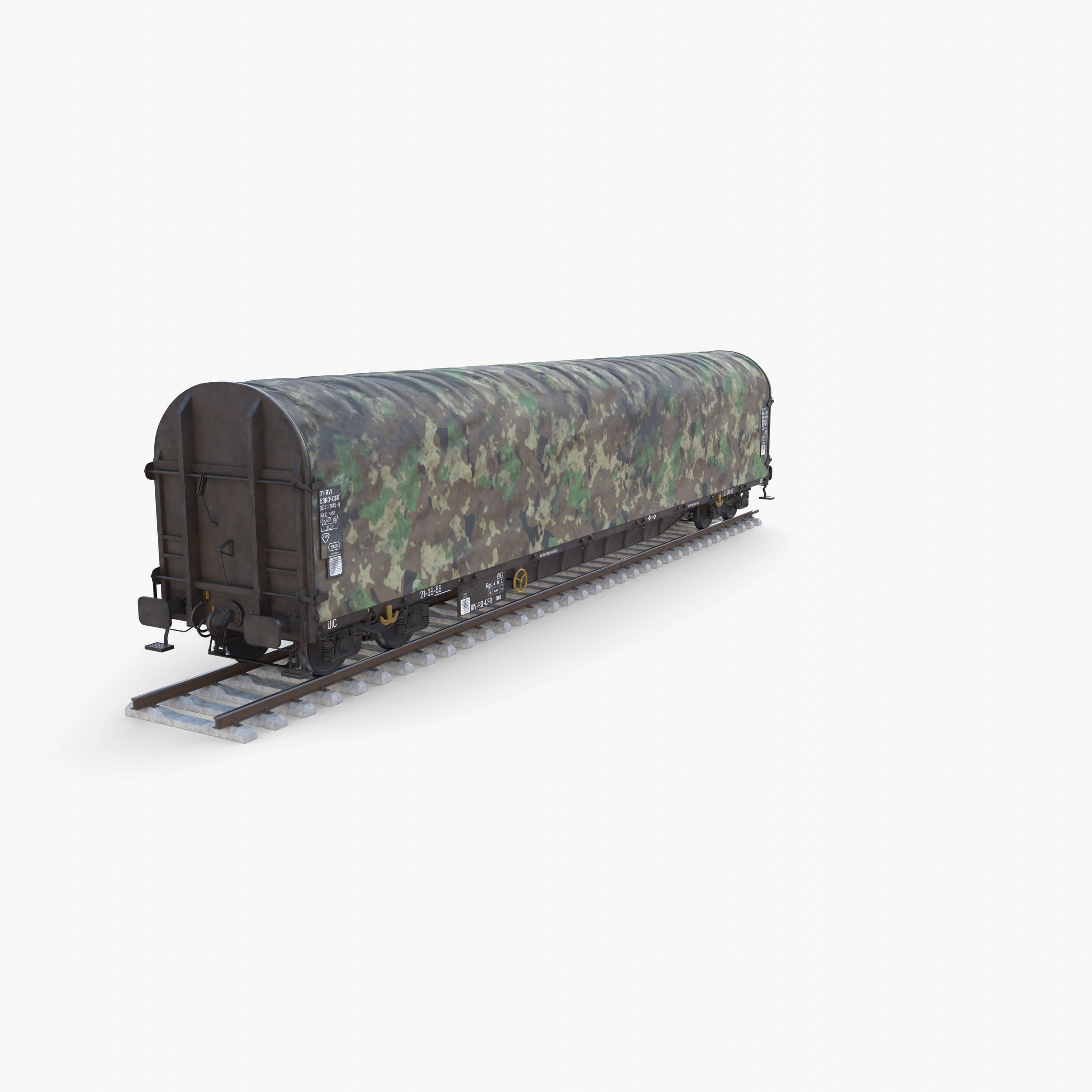 Cfr Sliding Tarp Rail Car V3 - 3D Model by dragosburian