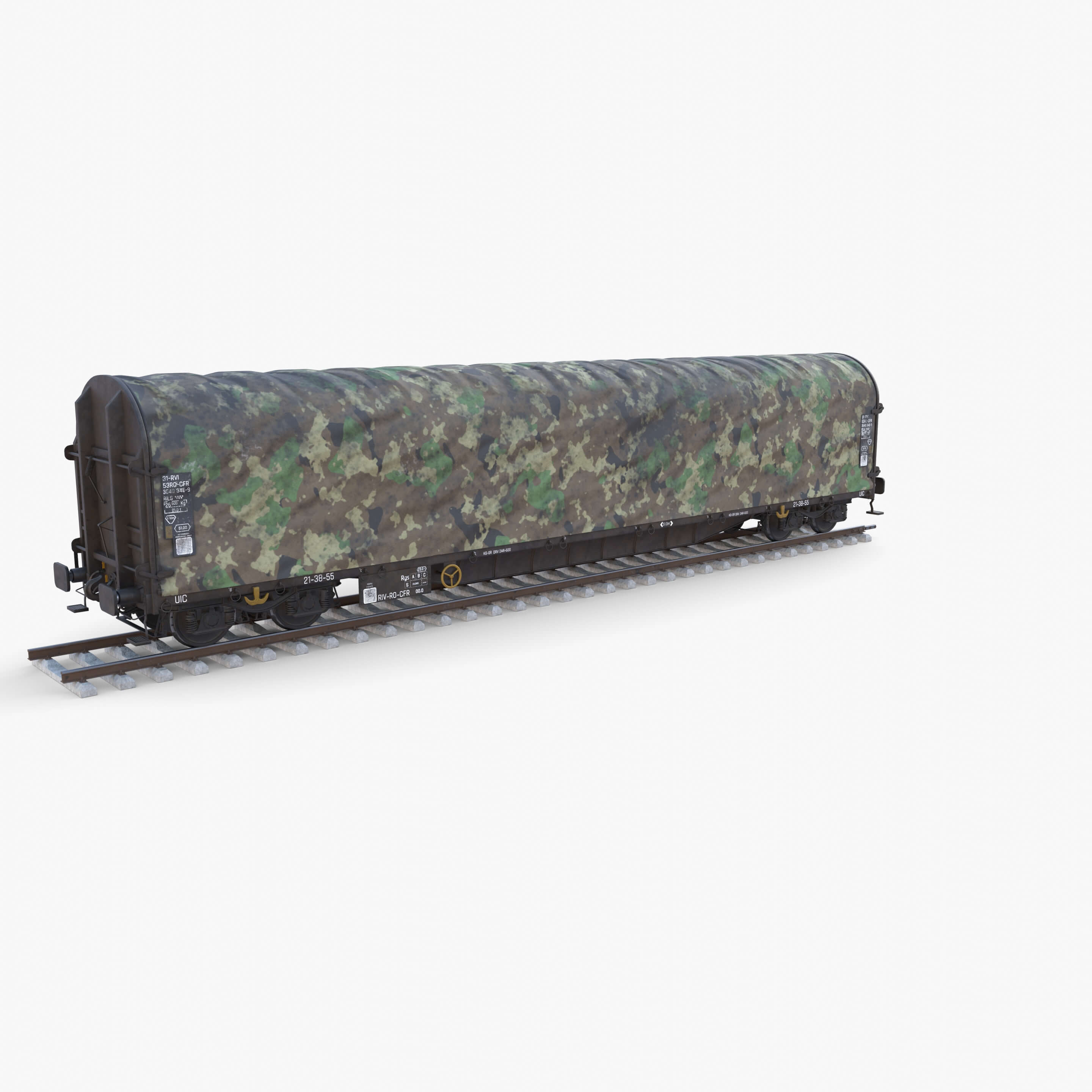 Cfr Sliding Tarp Rail Car V3 - 3D Model by dragosburian