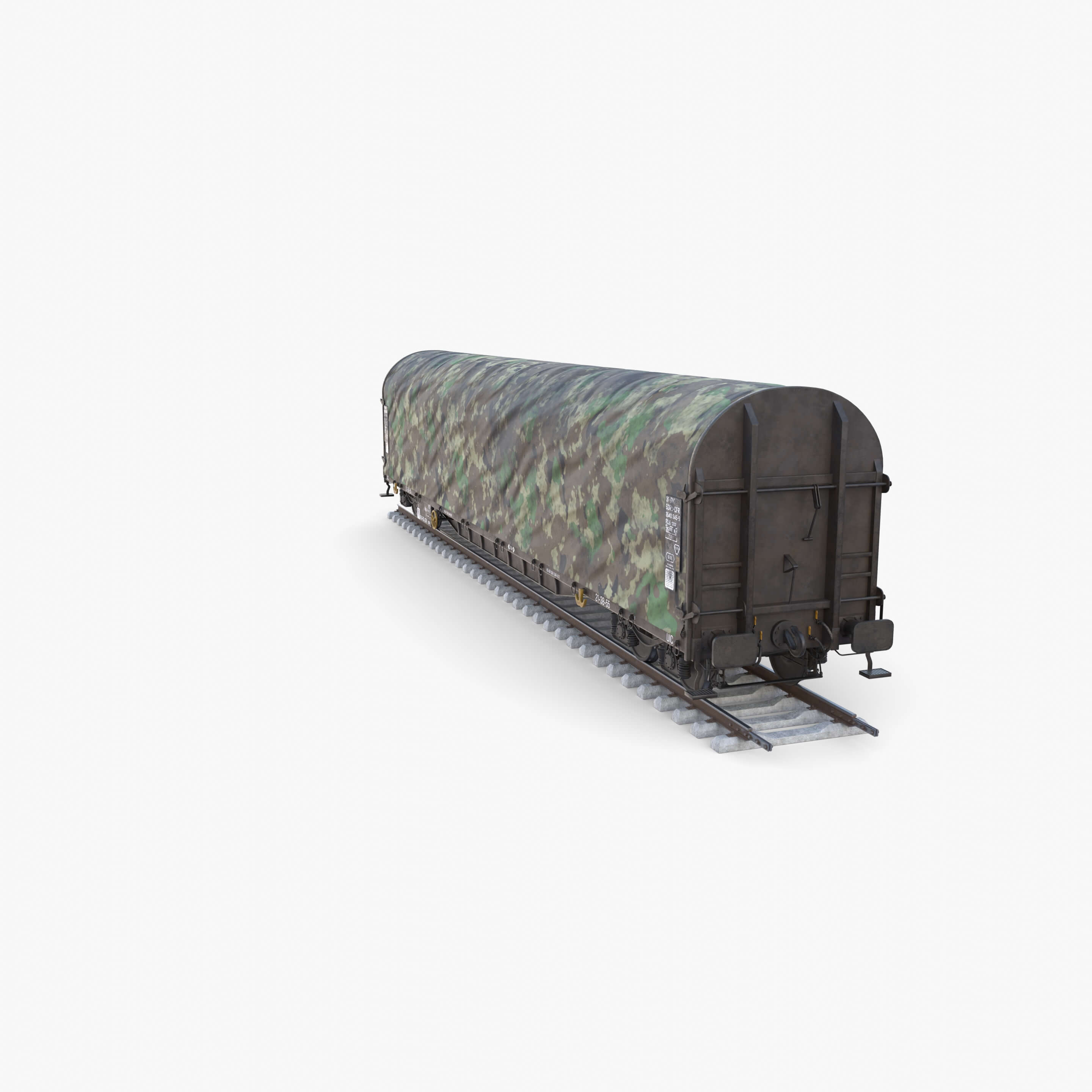 Cfr Sliding Tarp Rail Car V3 - 3D Model by dragosburian