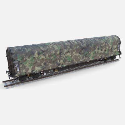 Cfr Sliding Tarp Rail Car V3 - 3D Model by dragosburian