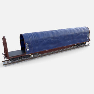 Cfr Sliding Tarp Rail Car V4 - 3D Model by dragosburian