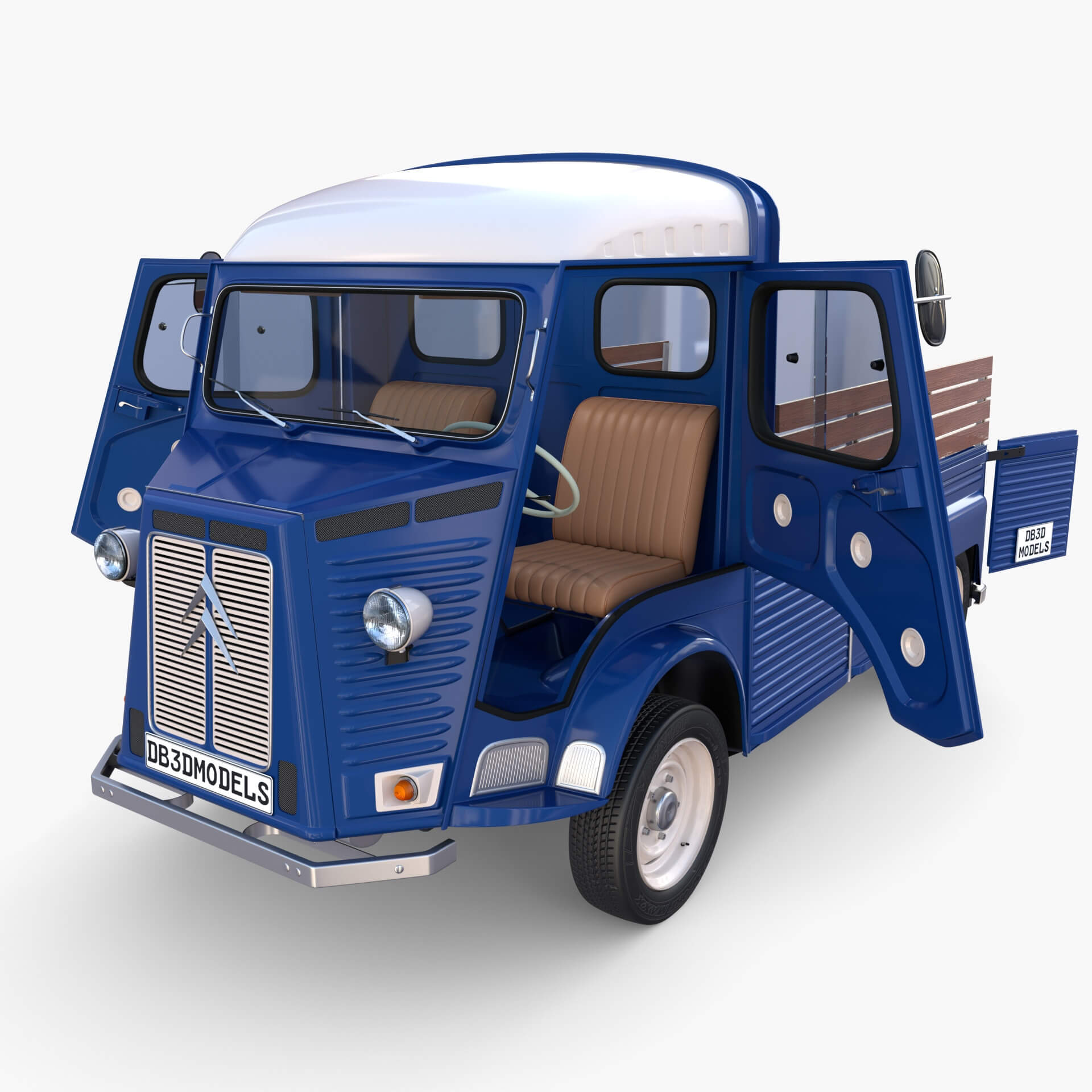 Citroen HY Pick Up With Interior V2 - 3D Model by dragosburian