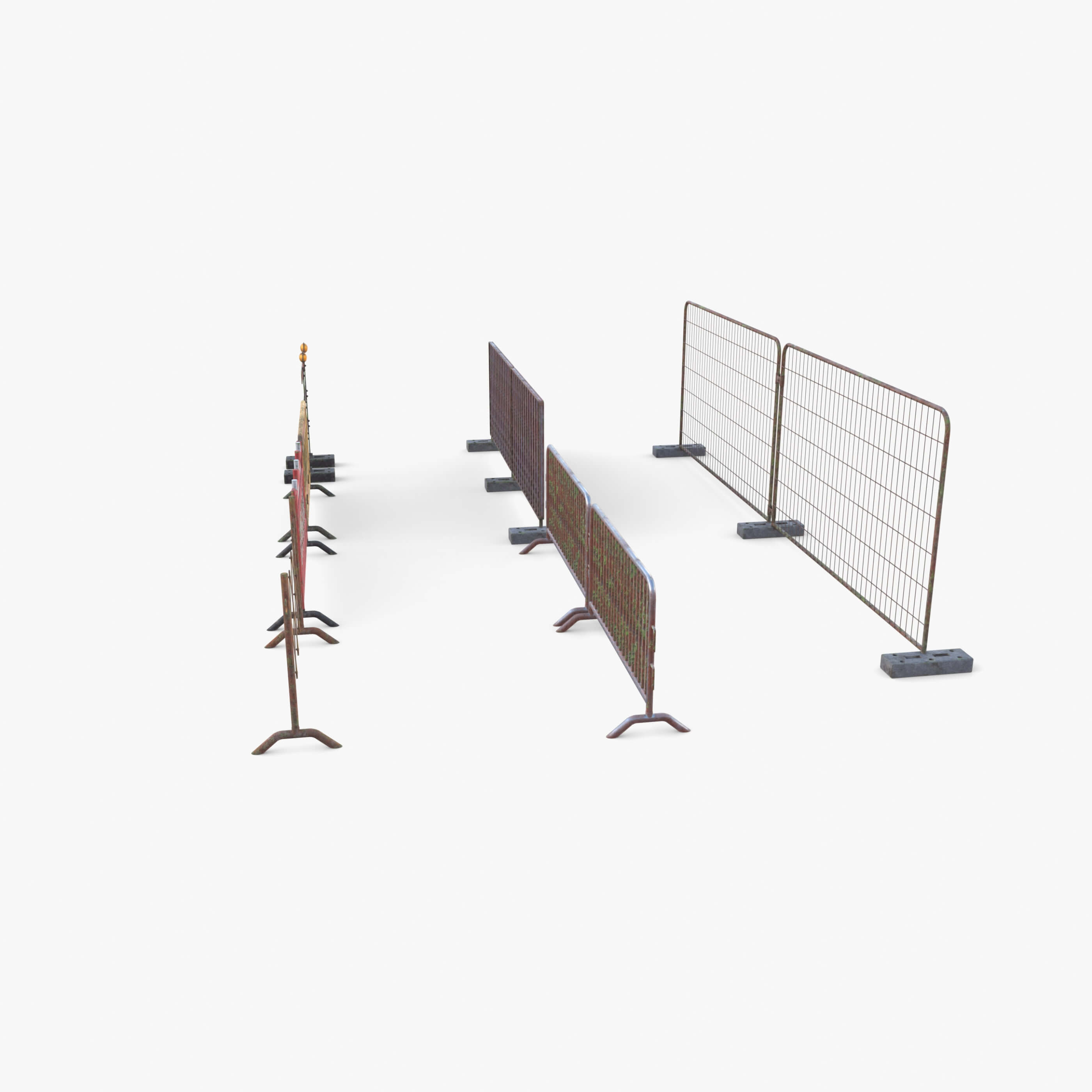 Construction Site Barrier Pack V1 Weathered - 3D Model by dragosburian