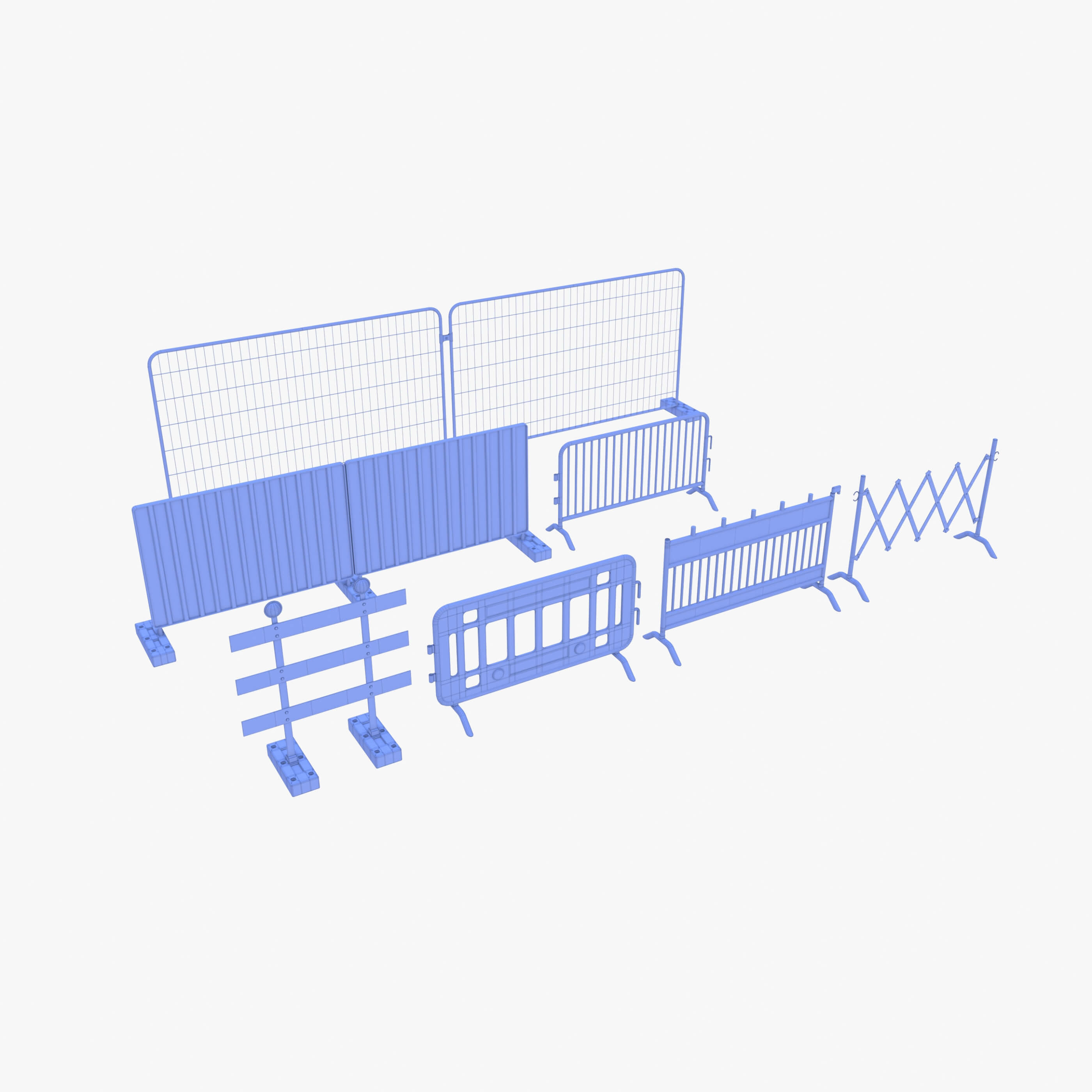 Construction Site Barrier Pack V1 Weathered - 3D Model by dragosburian